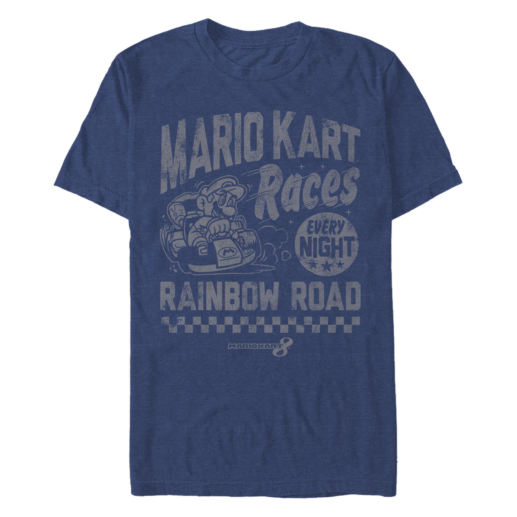 Men's Nintendo Distressed Mario Races Every Night Graphic T-Shirt ...
