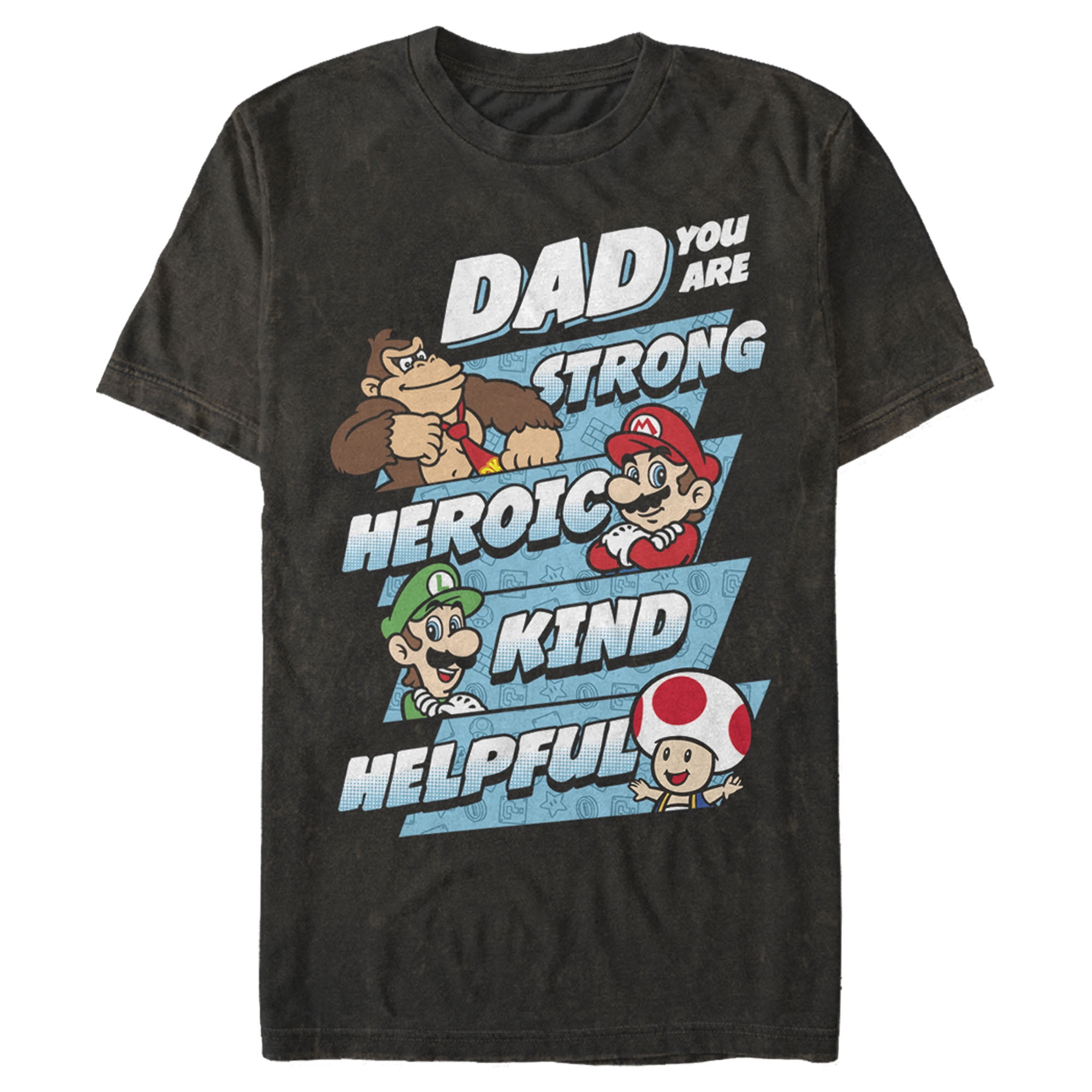 Men's Nintendo Father's Day Mario Dad Qualities Graphic Tee Black 2X ...