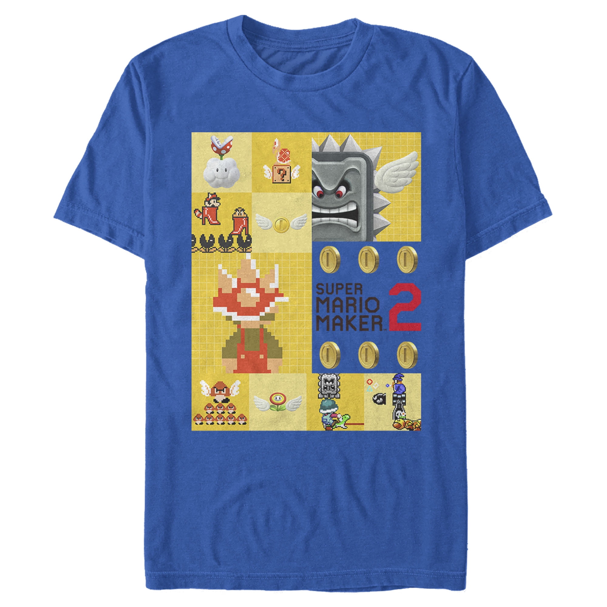 Men's Nintendo Goomba and Thwomp Collage Graphic T-Shirt - Walmart.com