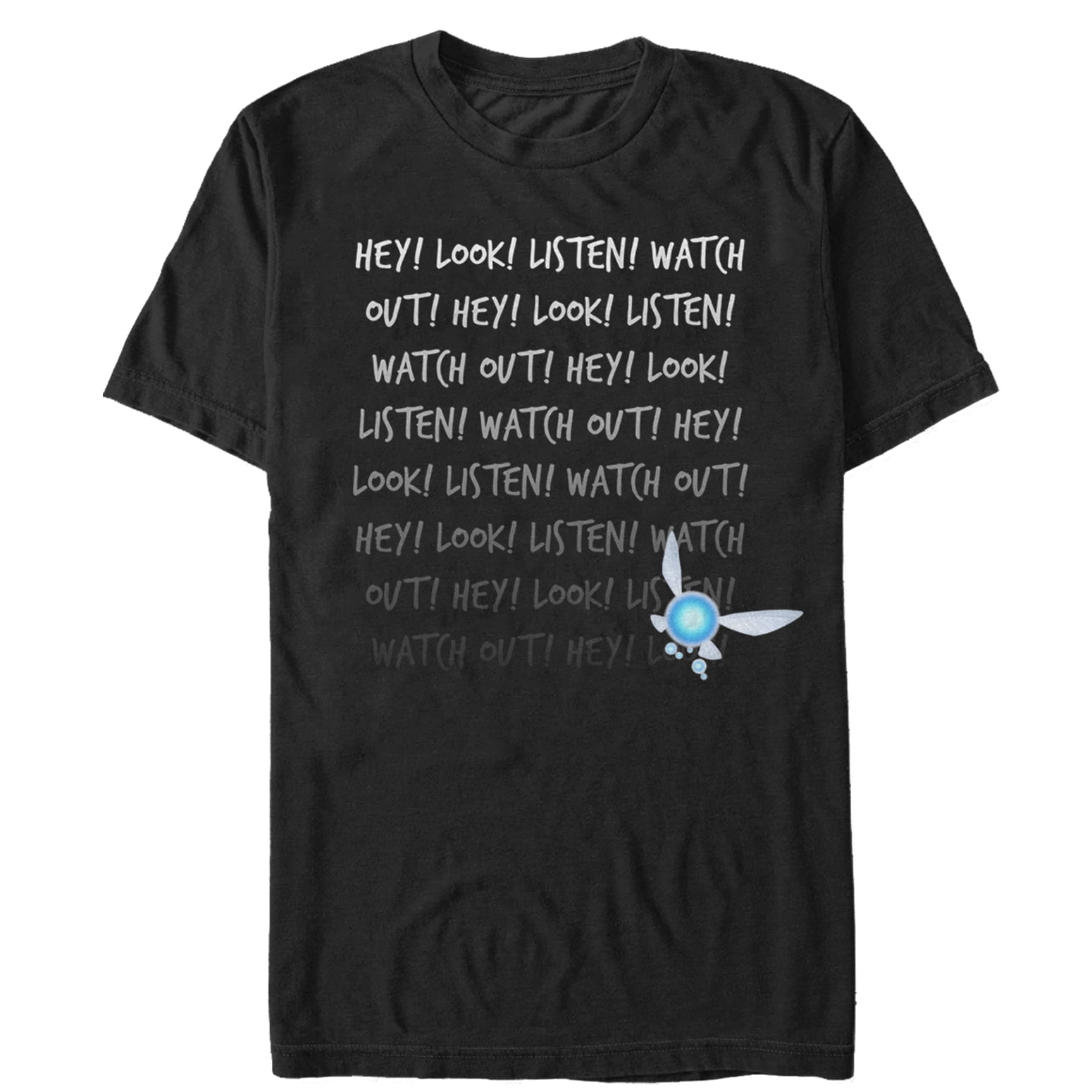 Men's Nintendo Legend of Zelda Navi Hey Listen Graphic Tee Black Large ...