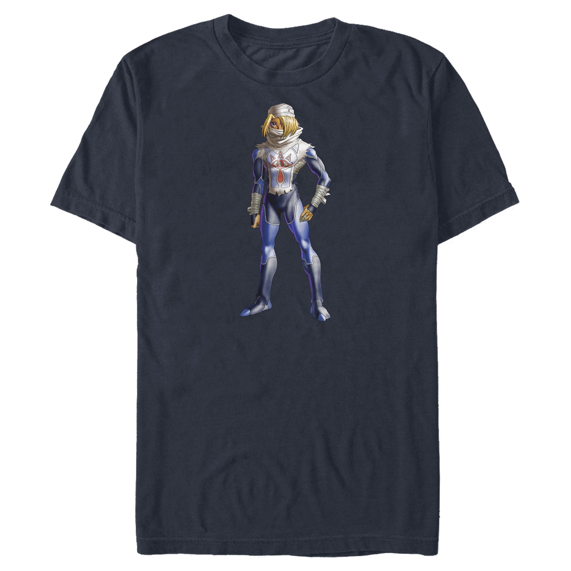 Men's Nintendo Legend of Zelda Sheik Pose Graphic Tee Navy Blue Large ...