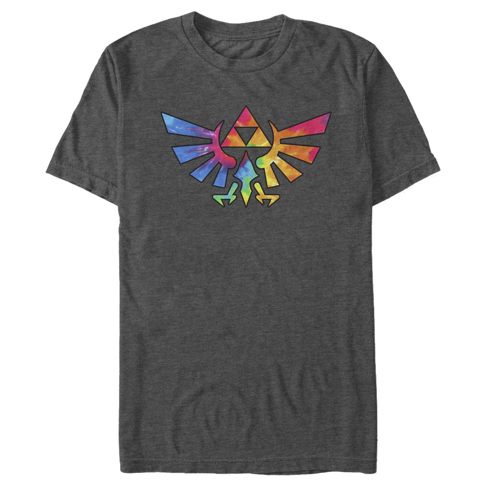 Men's Nintendo Legend of Zelda Tie Dye Crest Graphic Tee Charcoal ...