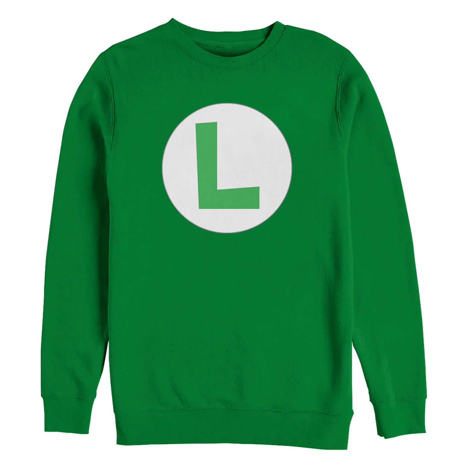 Men's Nintendo Luigi Circle Icon Sweatshirt Kelly Green X Large ...