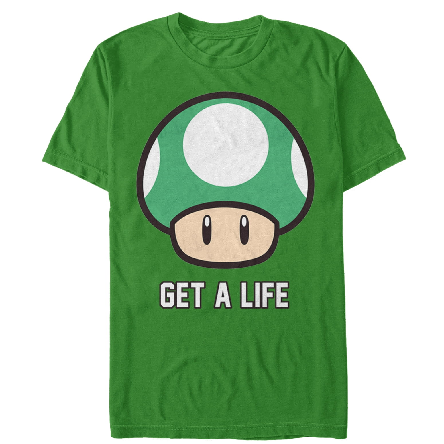Nintendo Men's Mario Brothers Get a Life Graphic Tee Shirt, Kelly Green ...