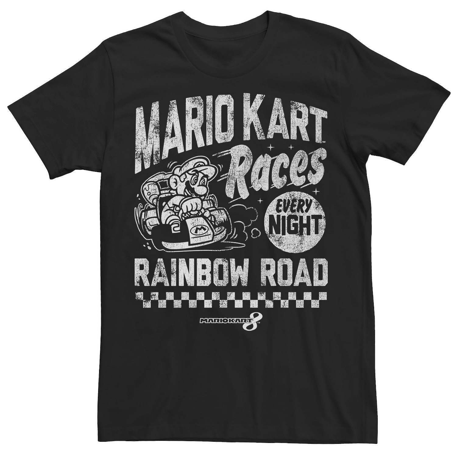 Men's Nintendo Mario Kart Rainbow Road Vintage Tee - Walmart.com