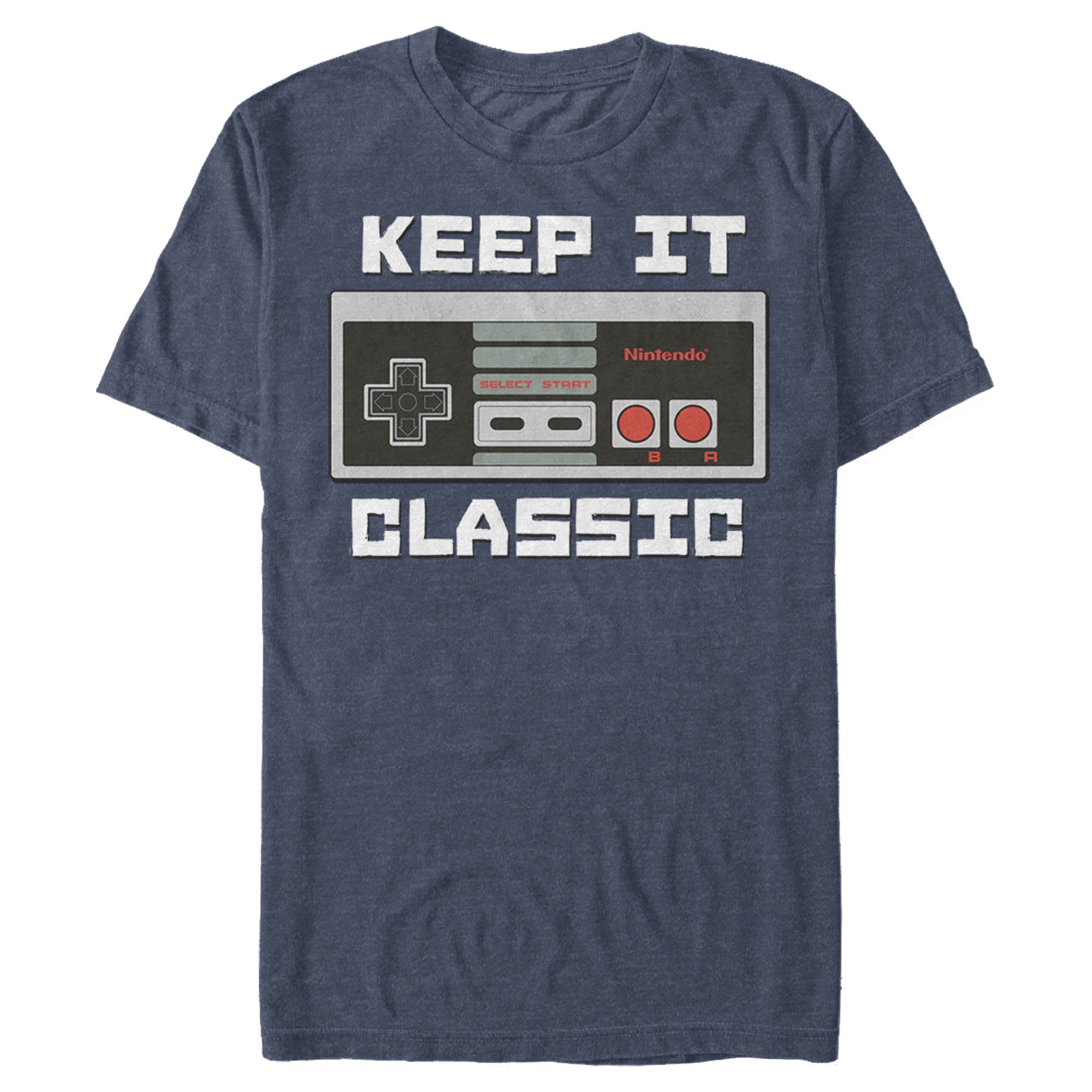Men's Nintendo NES Classic Controller Graphic Tee Navy Blue Heather X ...