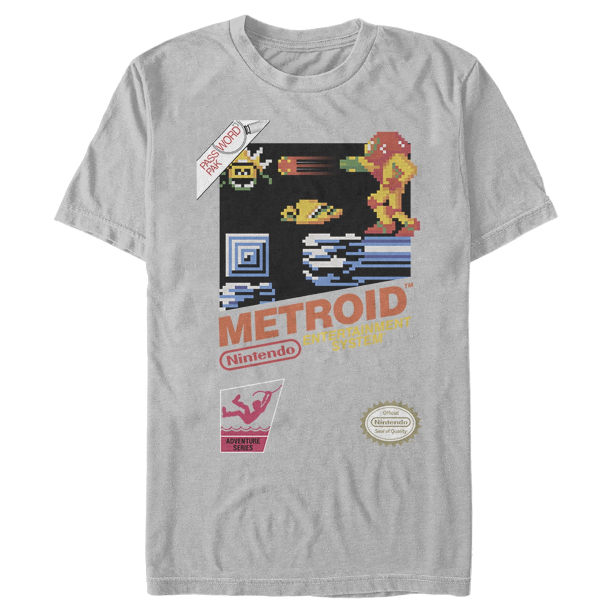 Men's Nintendo NES Classic Metroid Graphic Tee Silver 3X Large ...
