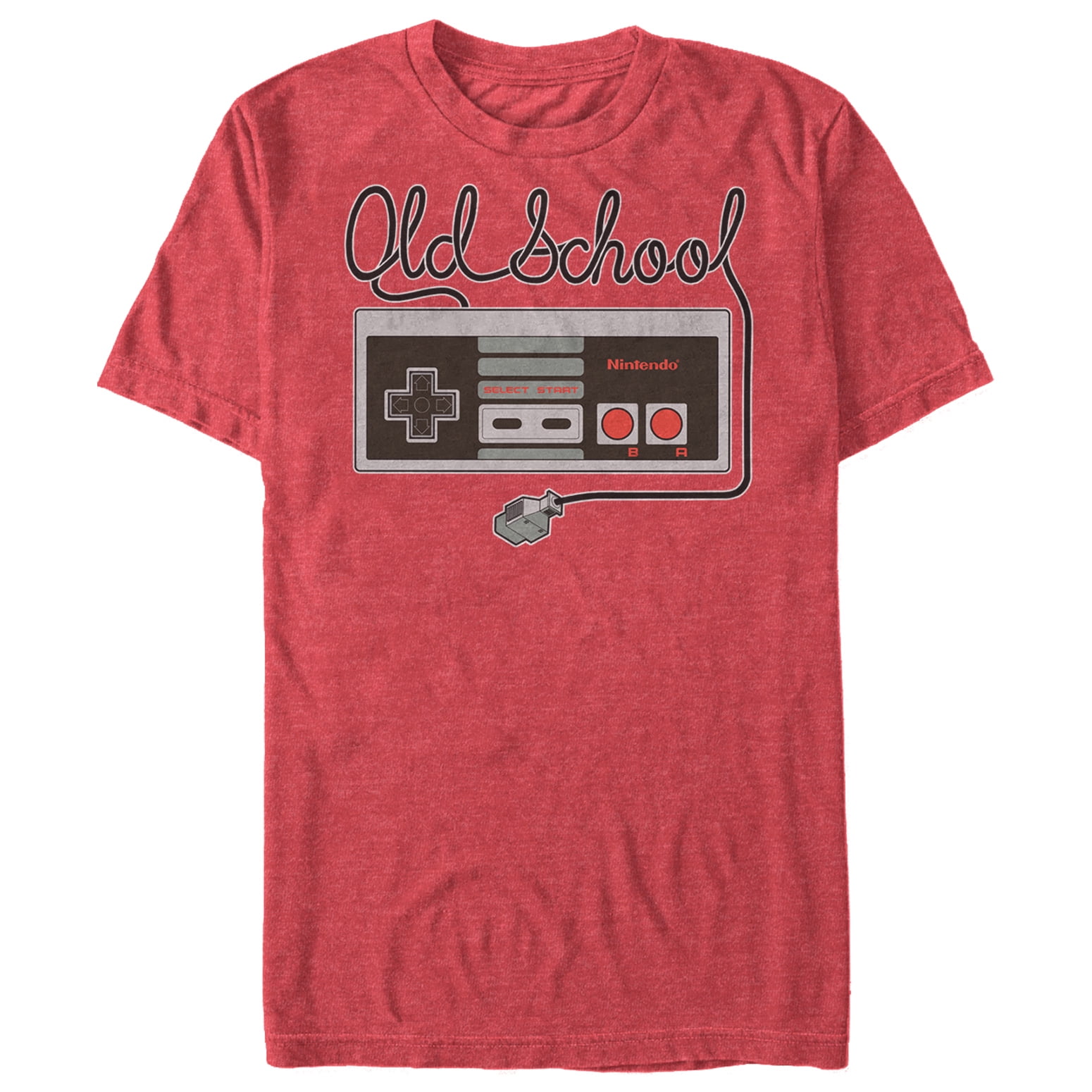 Men's Nintendo Old School NES Controller Graphic Tee Red Heather 3X ...