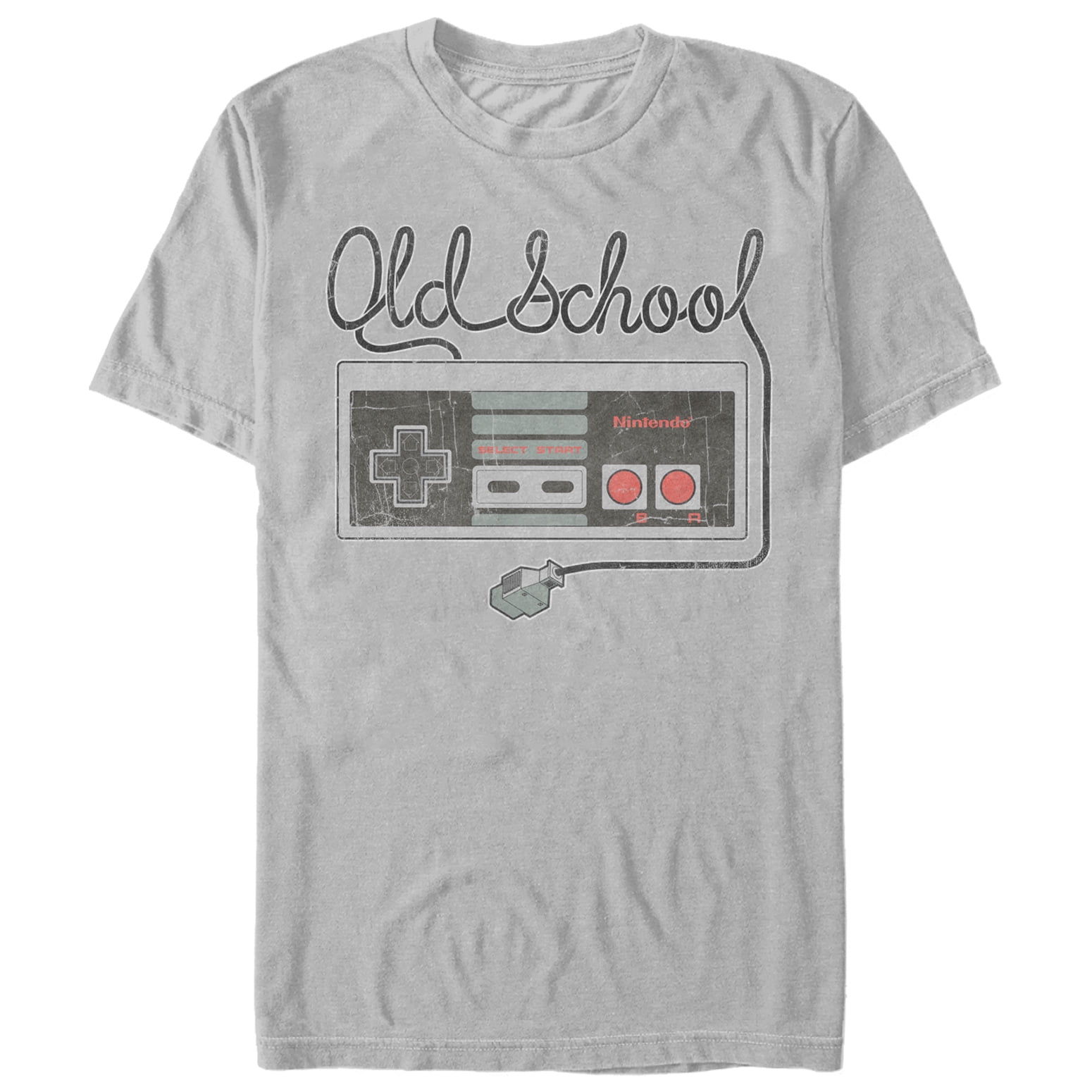 Men's Nintendo Old School NES Controller Graphic Tee Silver 3X Large ...