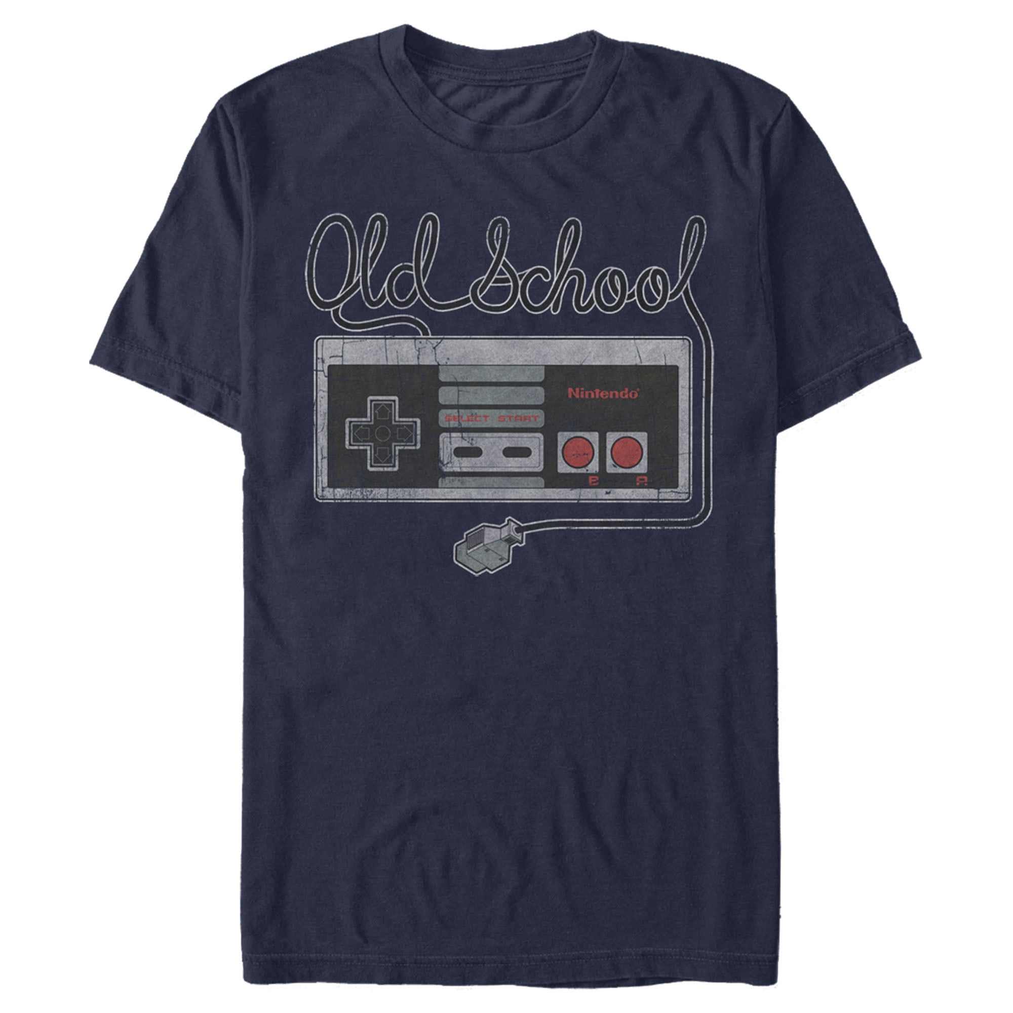 Men's Nintendo Old Schoool NES Controller Graphic Tee Navy Blue Medium ...