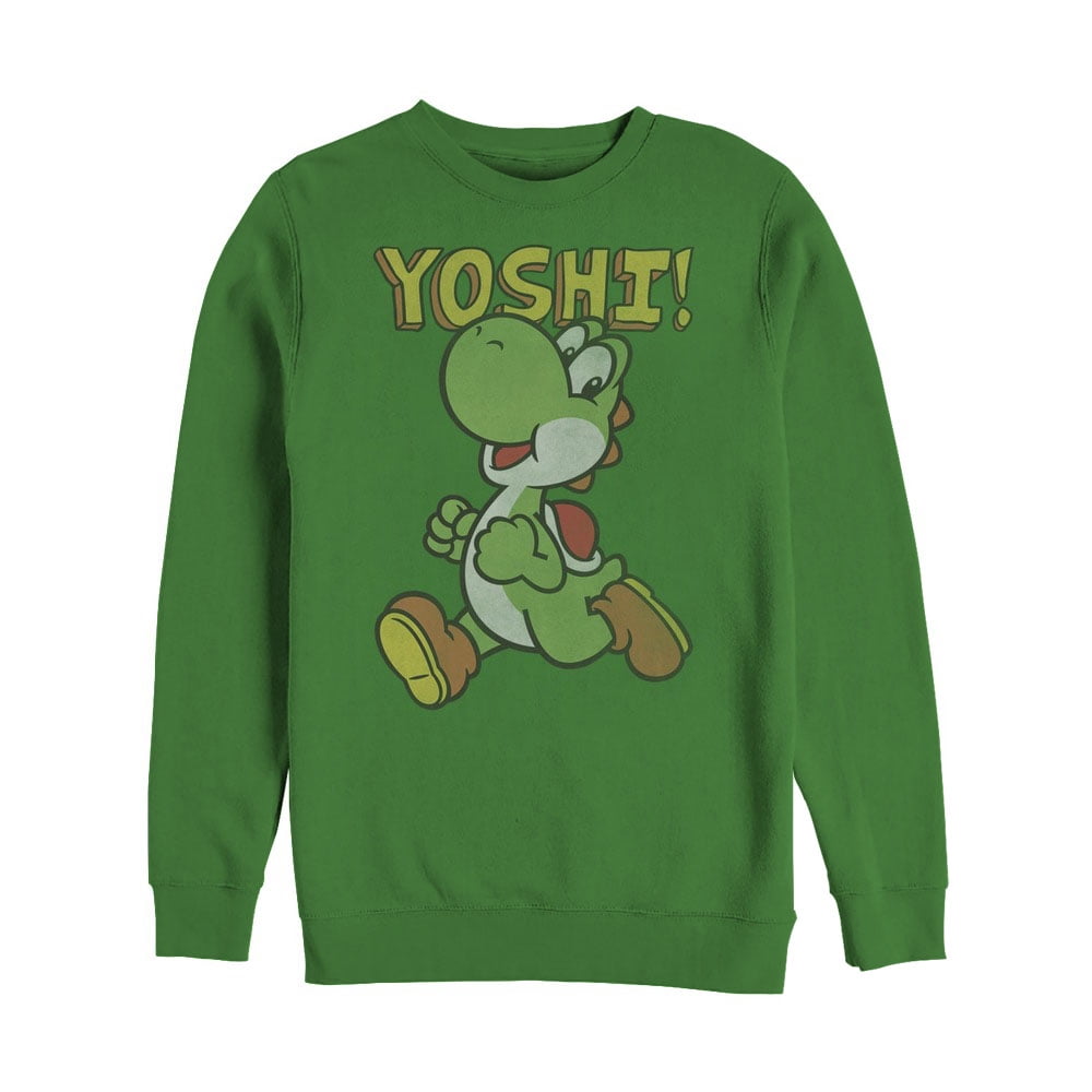 Men's Nintendo Running Yoshi Sweatshirt Kelly Green X Large - Walmart.com