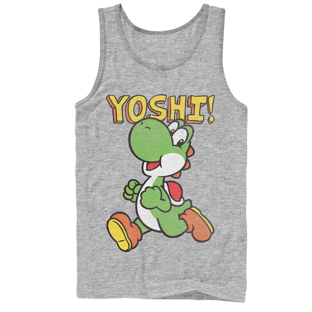 Men's Nintendo Running Yoshi Tank Top Athletic Heather 2X Large ...