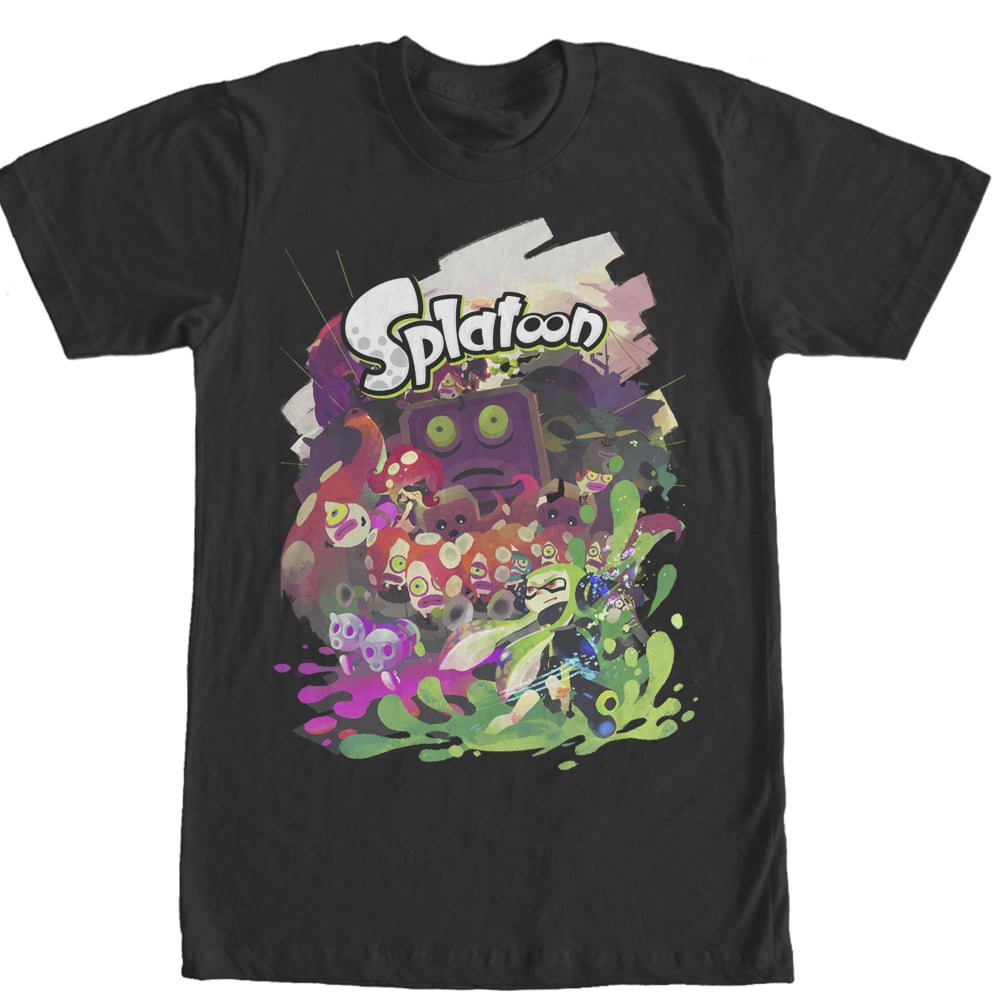 Nintendo Men's Splatoon Characters Graphic Tee, Black, Large - Adult ...