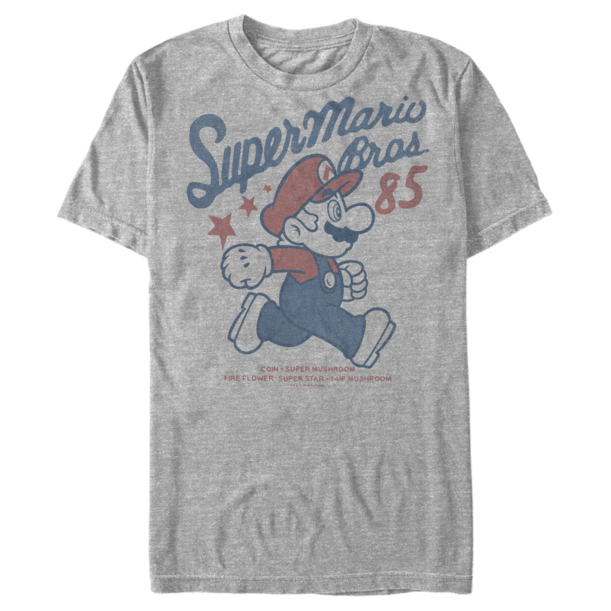 Nintendo Men's Super Mario Bros 85 Graphic Tee, Athletic Heather, Large ...