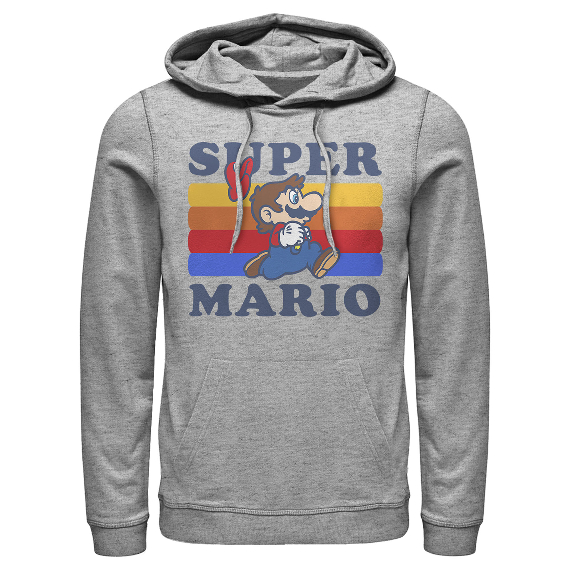 Men's Nintendo Super Mario Side View Retro Run Rainbow Pull Over Hoodie ...