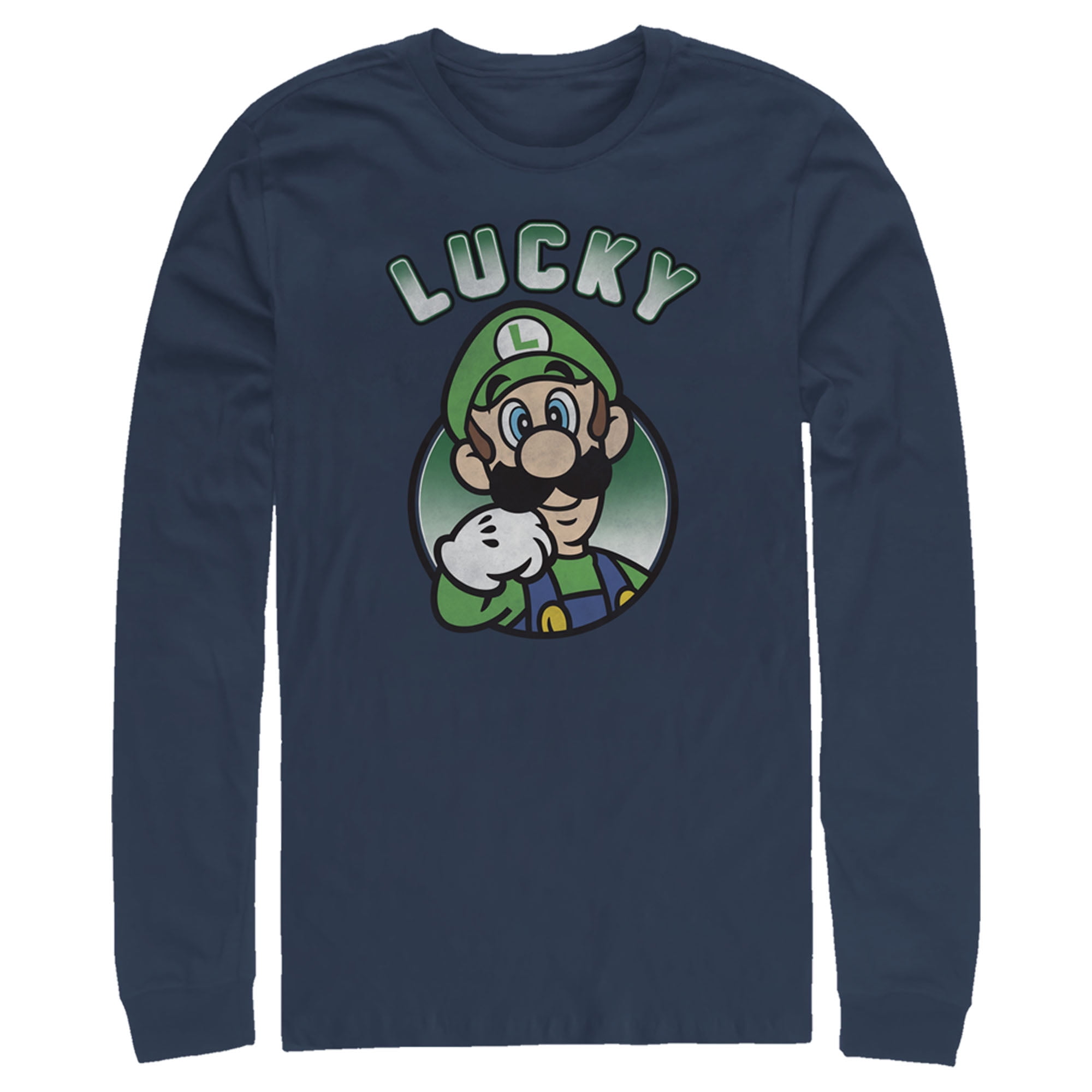 Men's Nintendo Super Mario St. Patrick's Day Lucky Luigi Retro Long ...