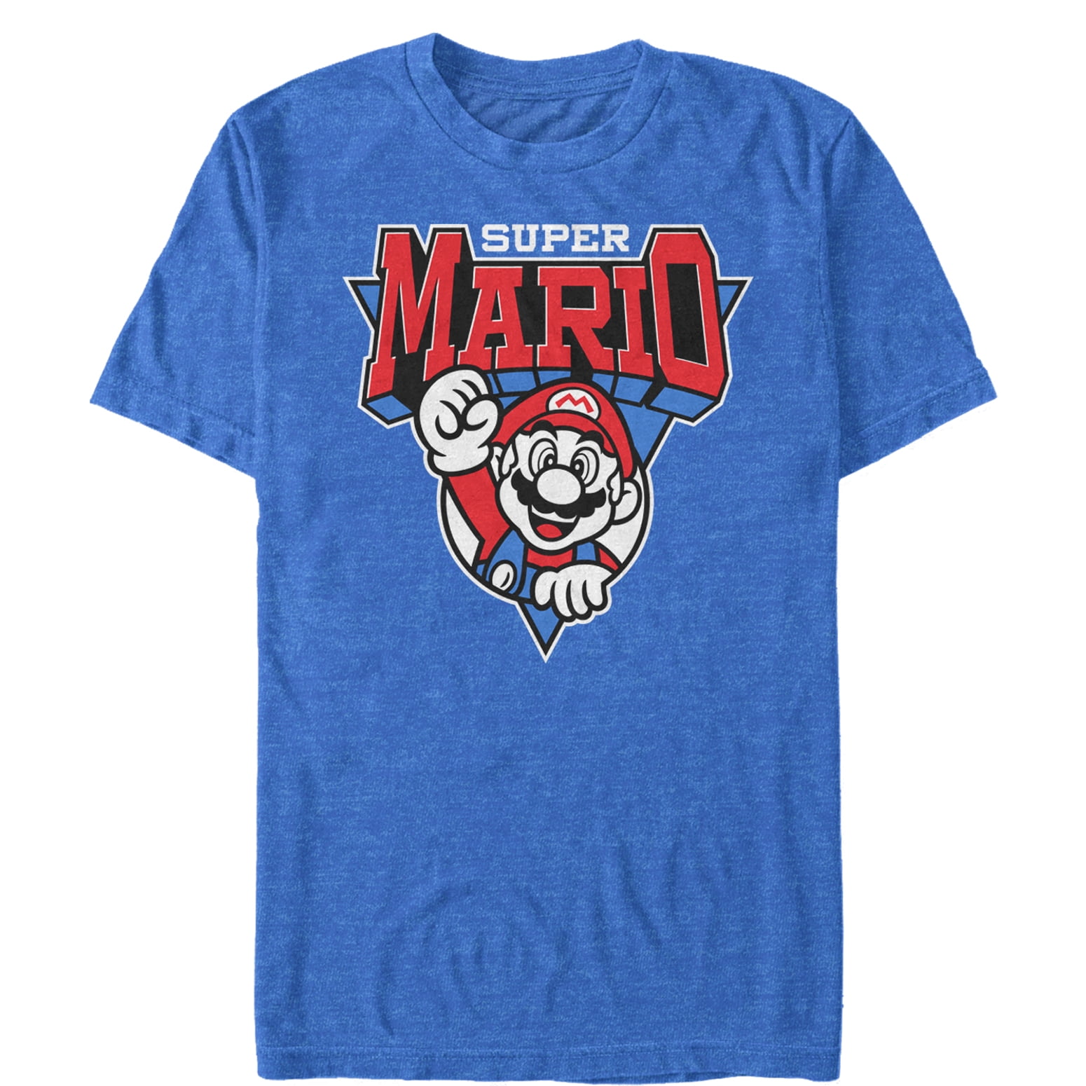 Men's Nintendo Team Super Mario Emblem Graphic Tee Royal Blue Heather ...