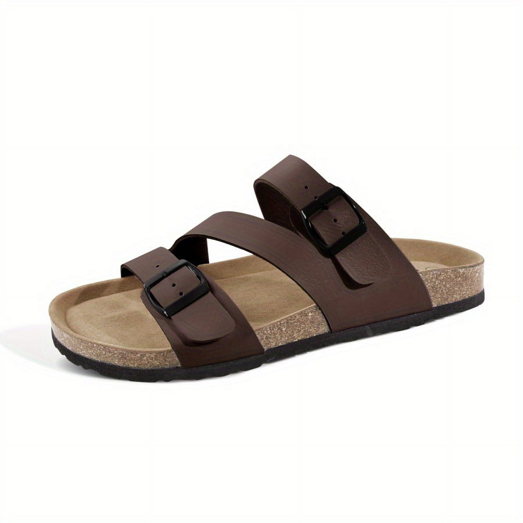 Men's Non Slip Comfortable Sandals, Leather Open Toe Quick-drying ...