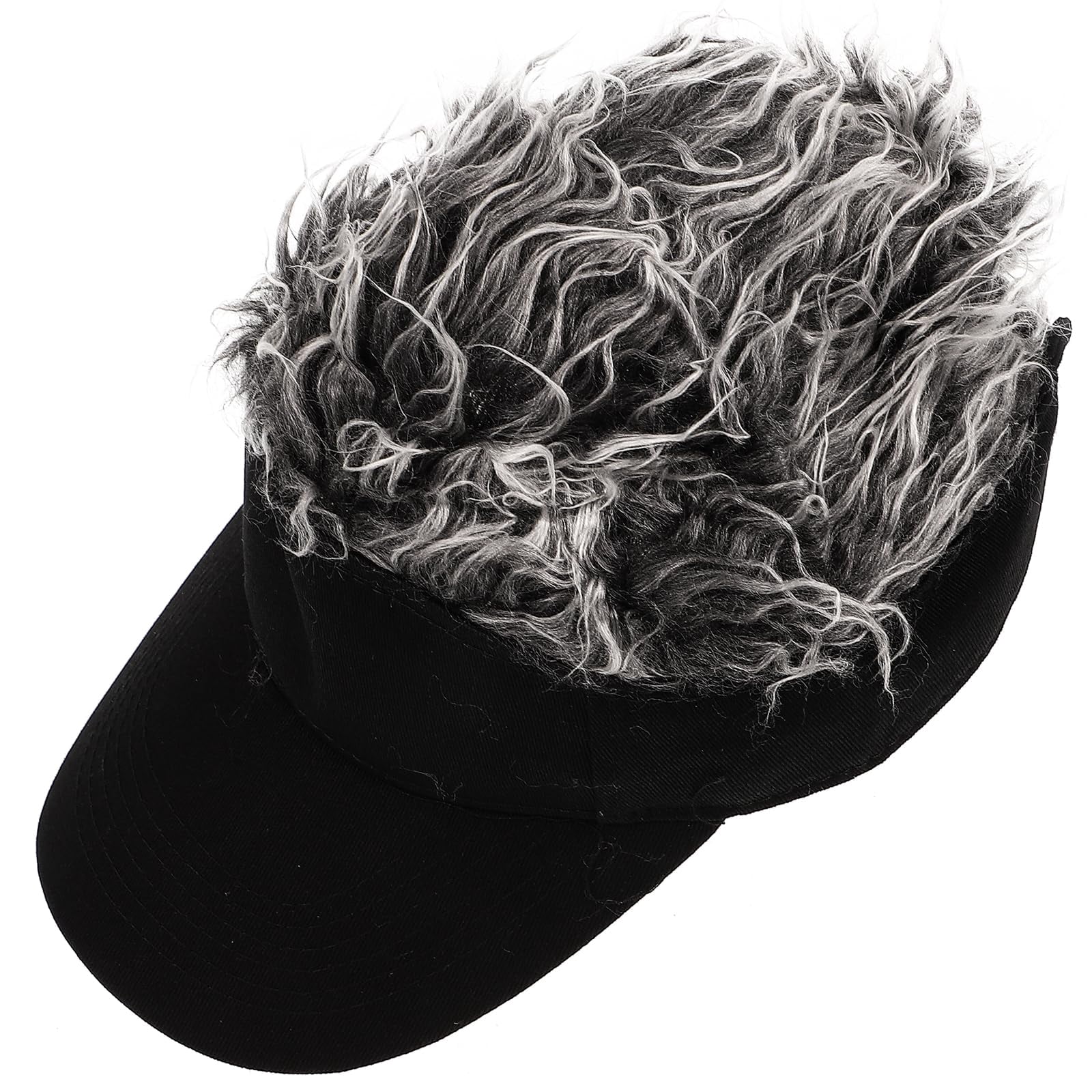 Men's Novelty Visor Cap Outdoor Wig Sun Hat Adjustable Funny Hair Cap ...