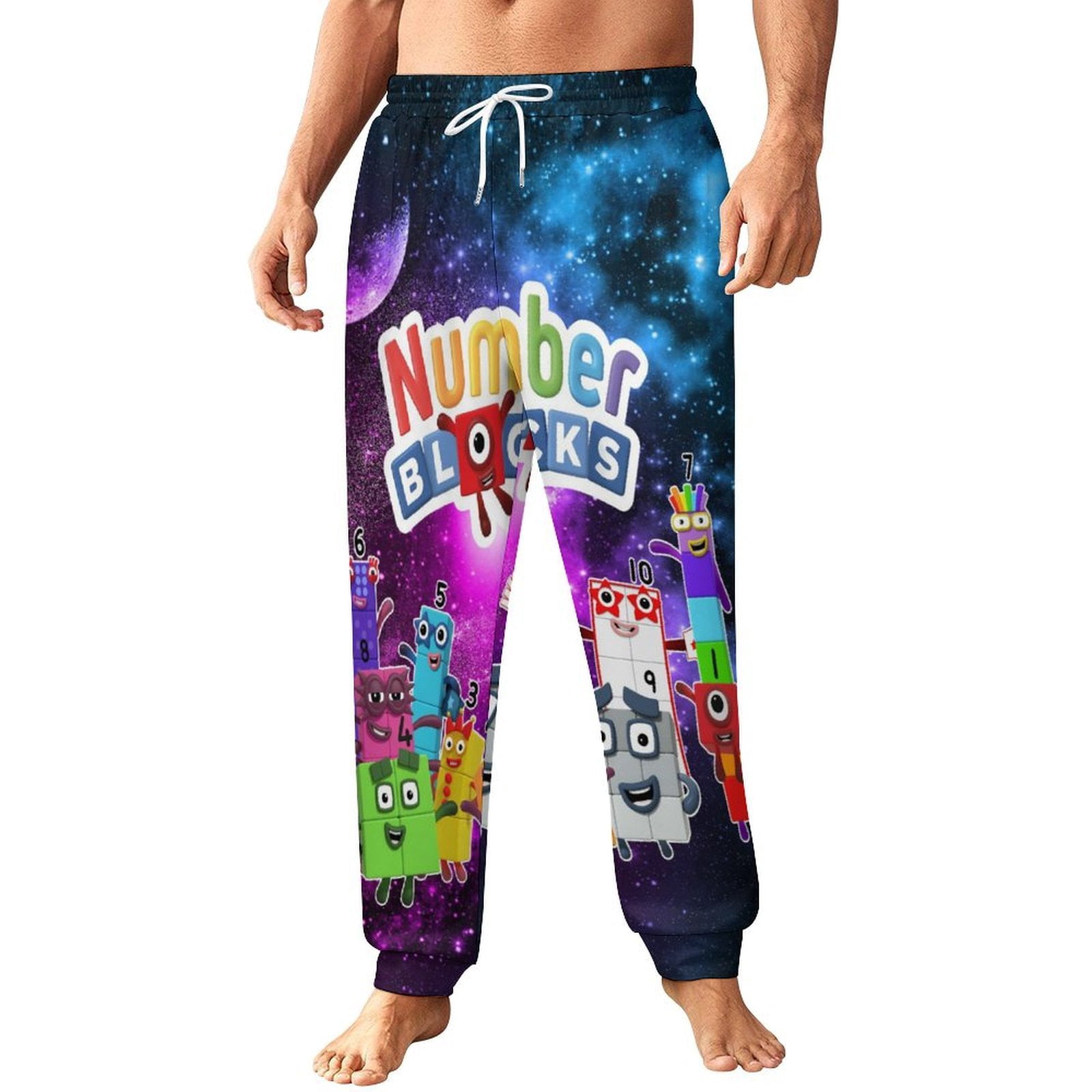 Men's Number Cartoon Show Block (54) Jogger Sweatpants Stylish Loose ...