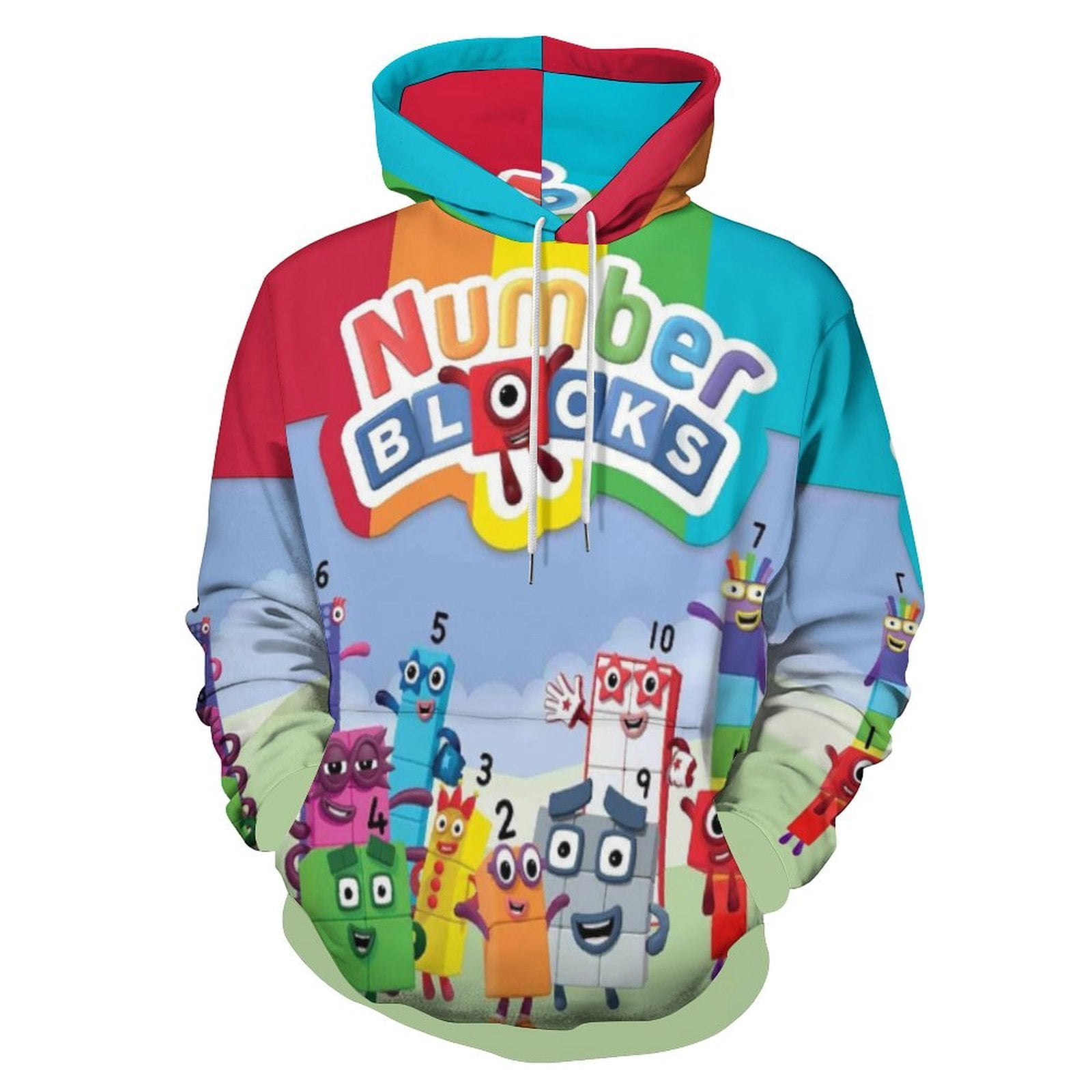 Men's Number Cartoon Show Block Hoodie Long Sleeves Unisex Graphic ...