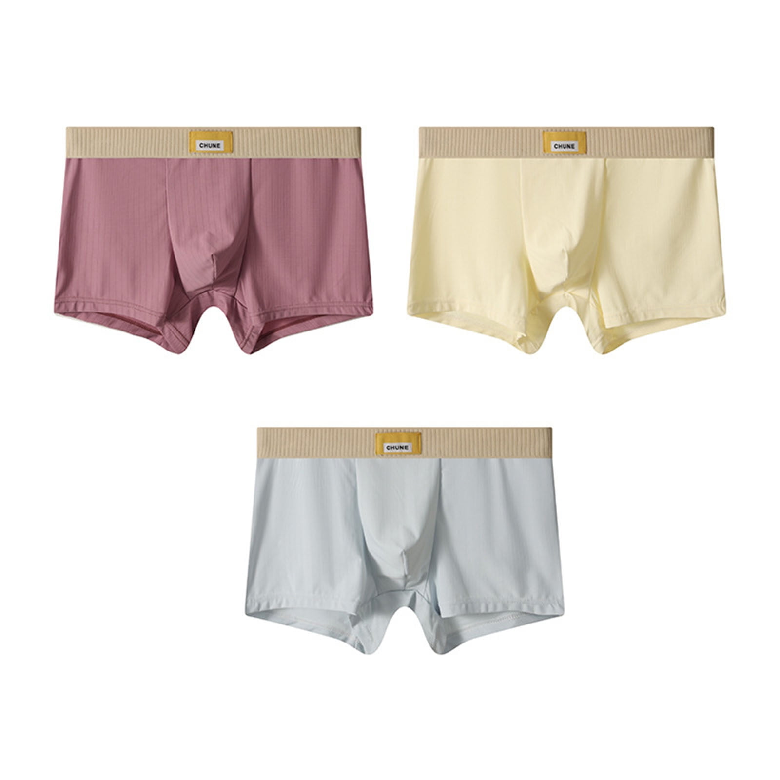 Men's Nylon-Spandex Boxer Briefs - 1/3 Pack Moisture-Wicking Anti-Roll ...