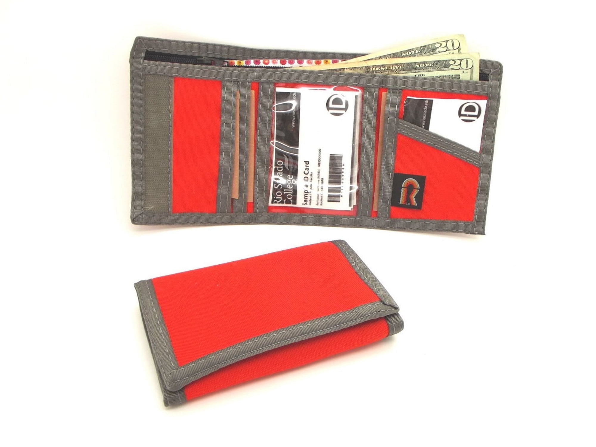 Men's Nylon Trifold Wallet w/Inside ID. Made in USA. Color - Bright ...