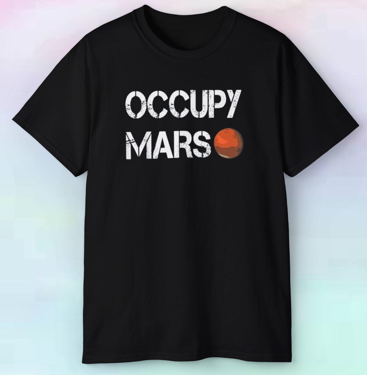 Men's Occupy Mars Distressed Shirt | Space Solar System Planet | S-5XL ...