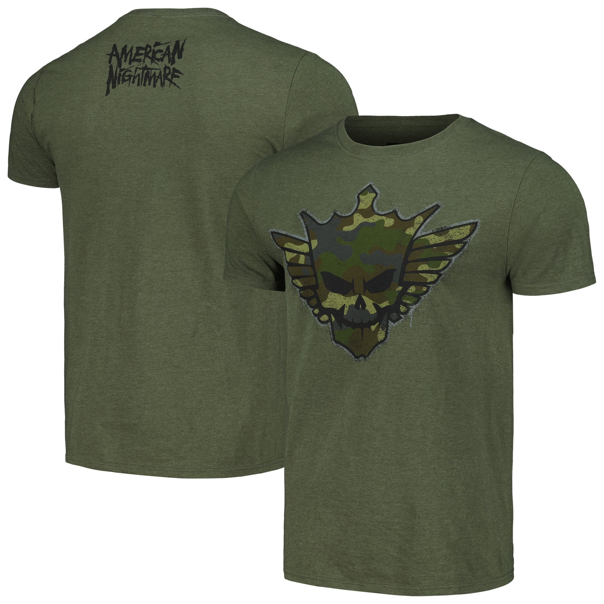 Men's Olive Cody Rhodes Camo Skull T-Shirt - Walmart.com
