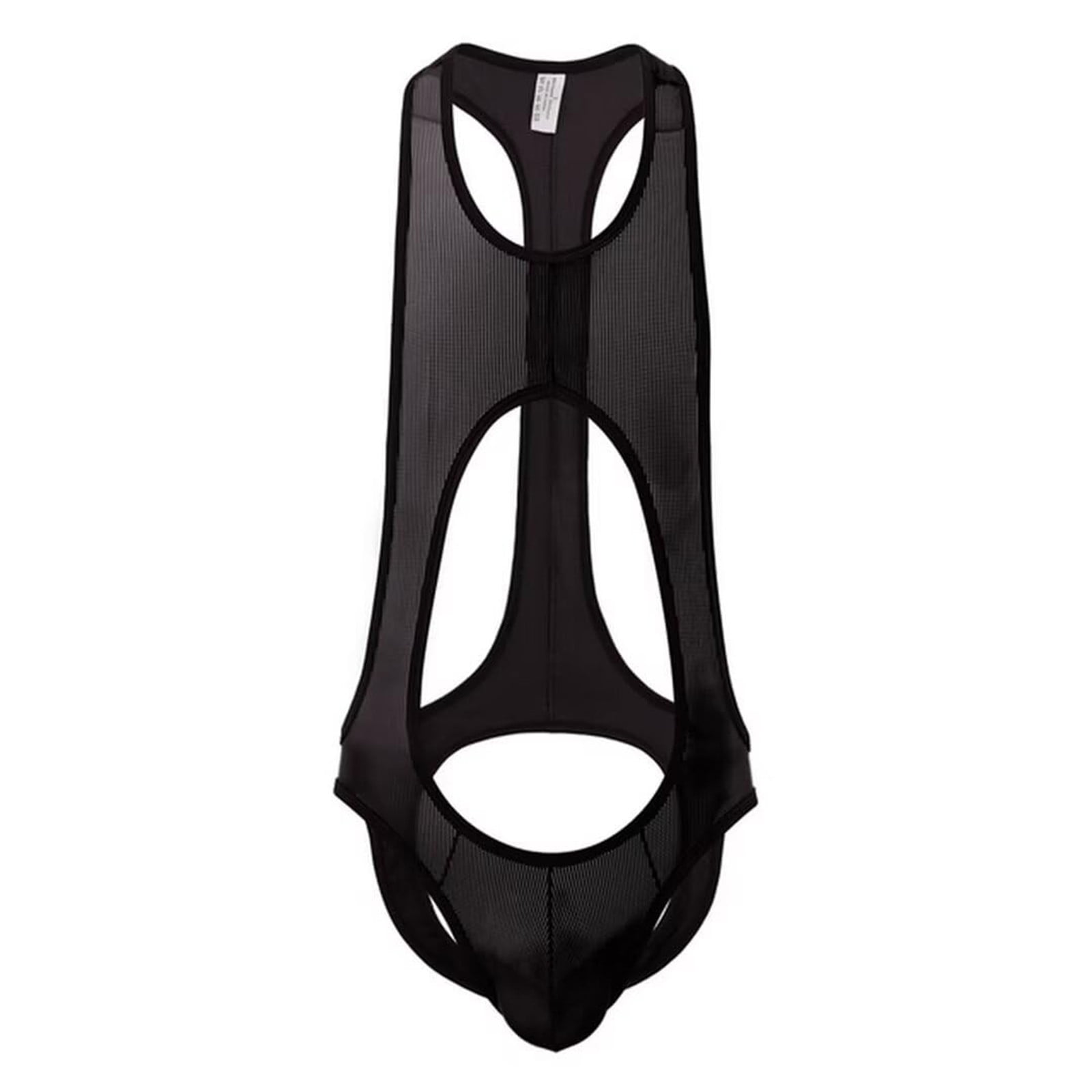 Men's One-Piece Bodysuit Jockstrap Wrestling Singlet Leotard Sheer Mesh ...