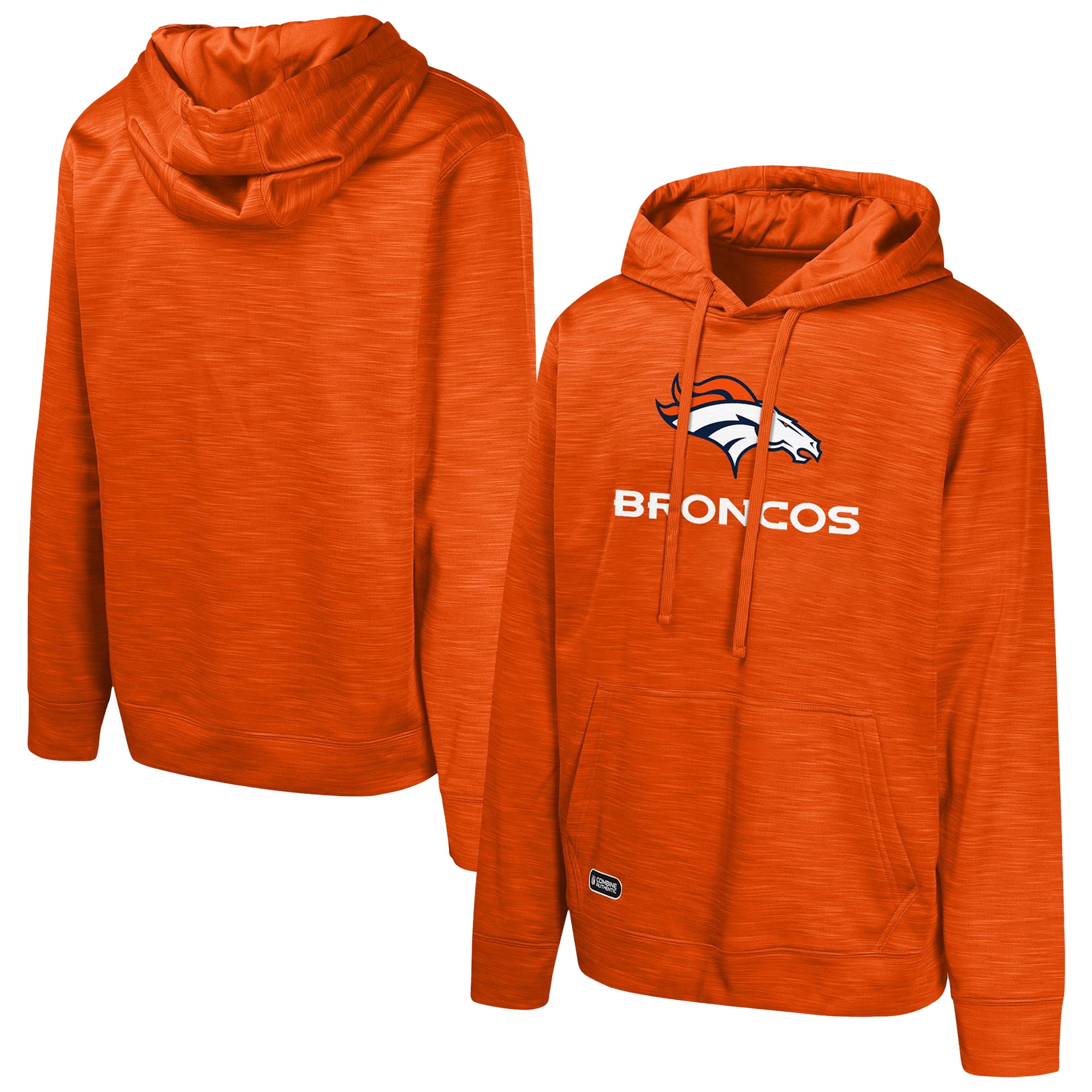 Men's Orange Denver Broncos Streak Fleece Pullover Hoodie - Walmart.com