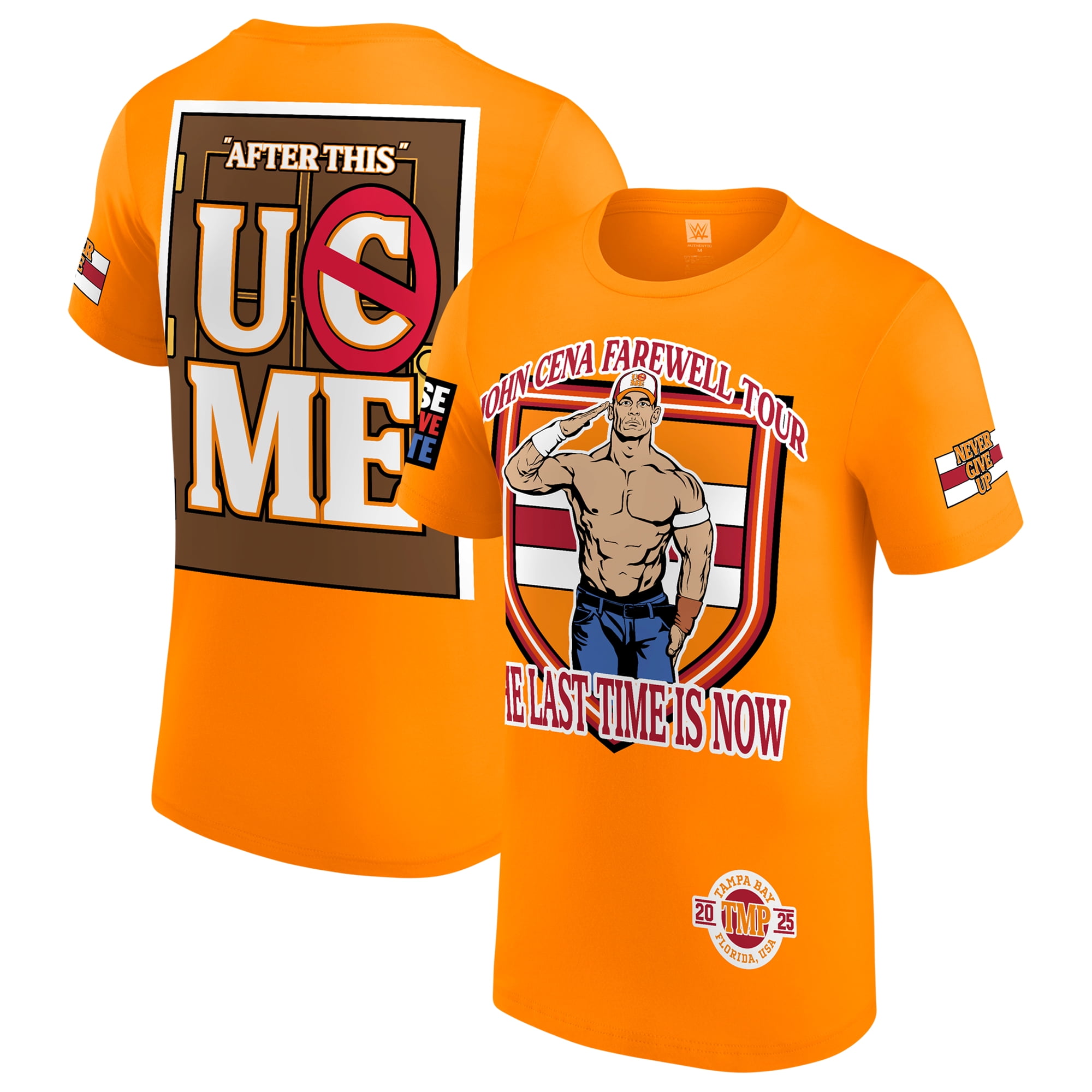 Men's Orange John Cena Farewell Tour 2025 Tampa T-Shirt - Walmart.com