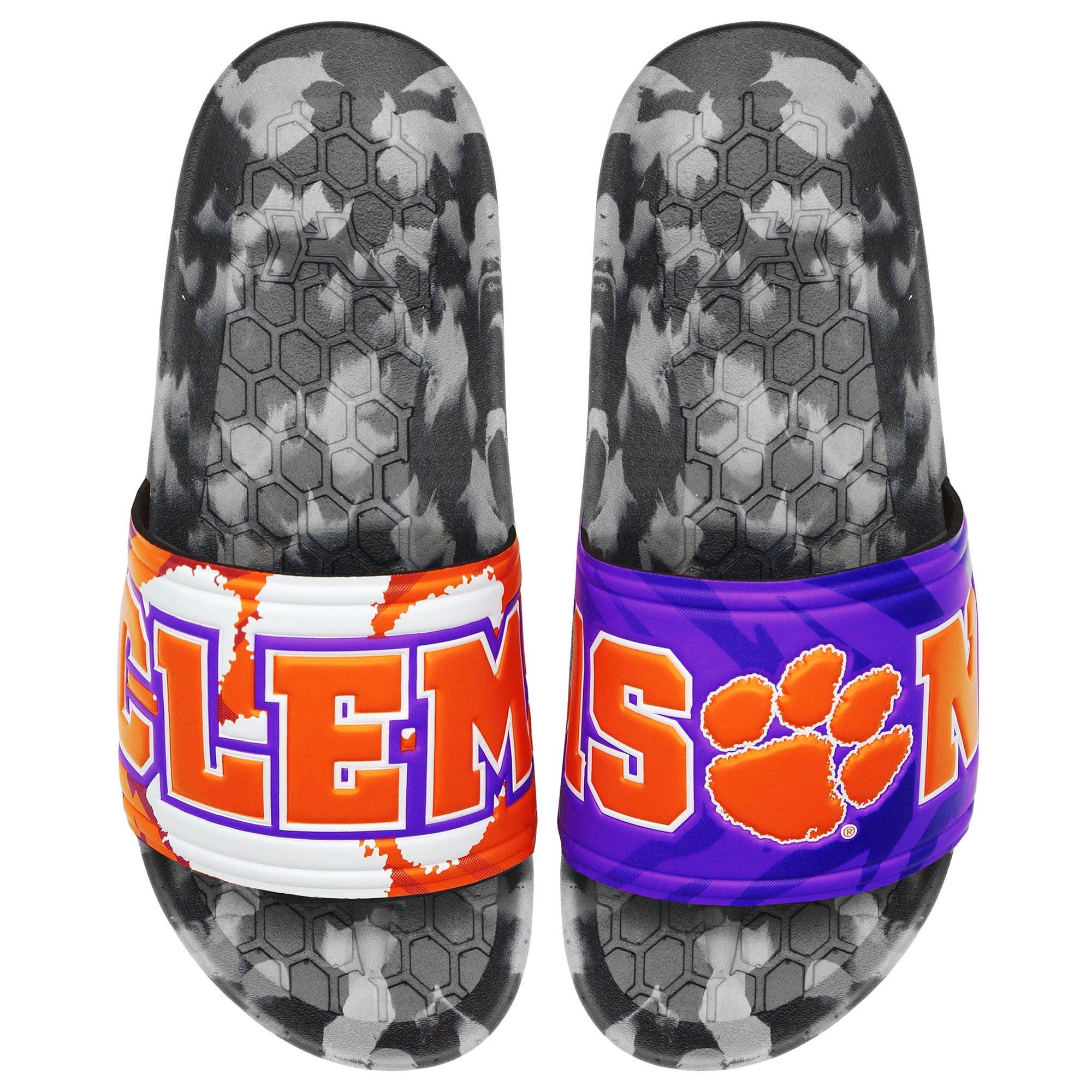 Men's Orange/Purple Clemson Tigers Slydr Pro Slide Sandals - Walmart.com