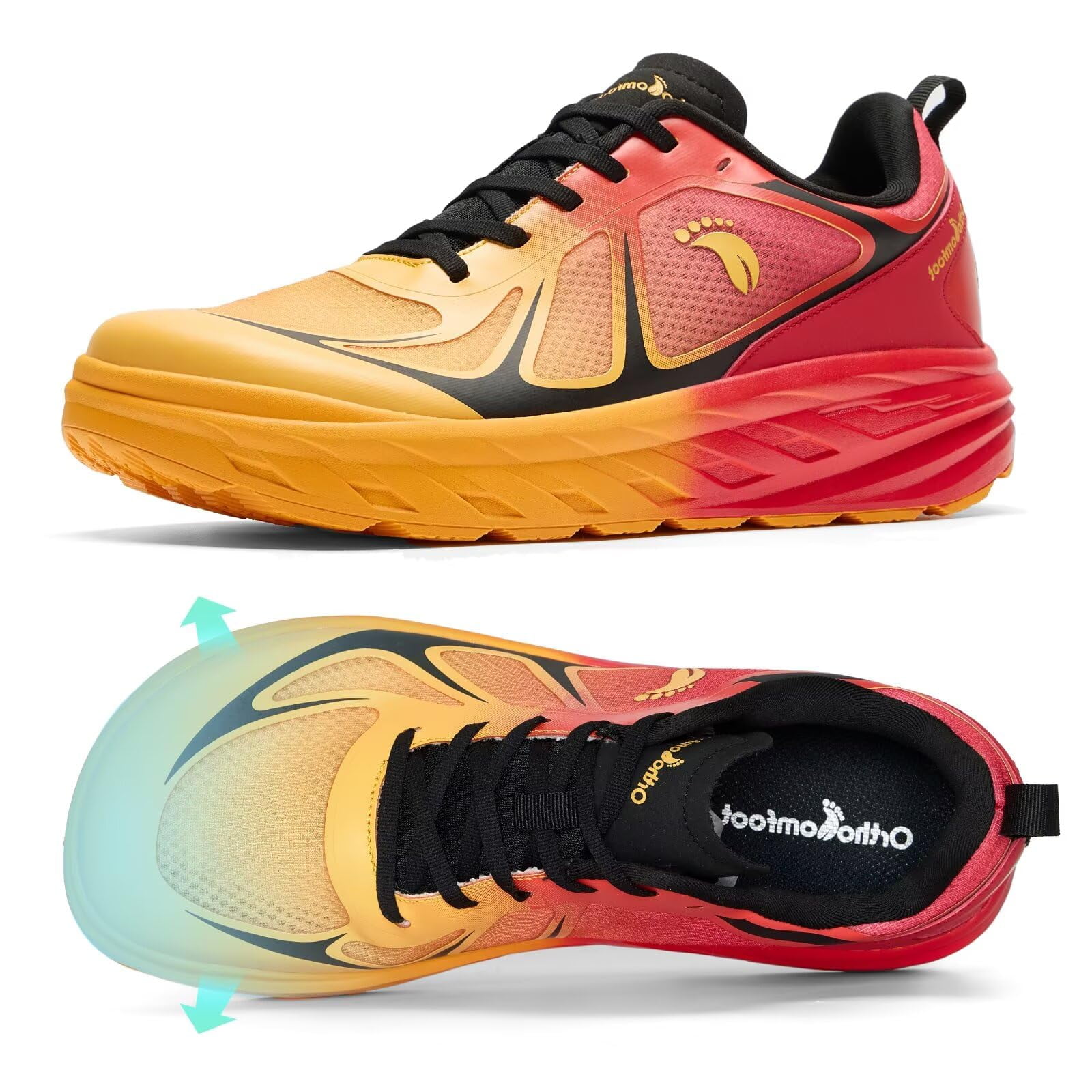 Men's Orthopedic Diabetic Wide Running Shoes: Comfortable Arch Support ...