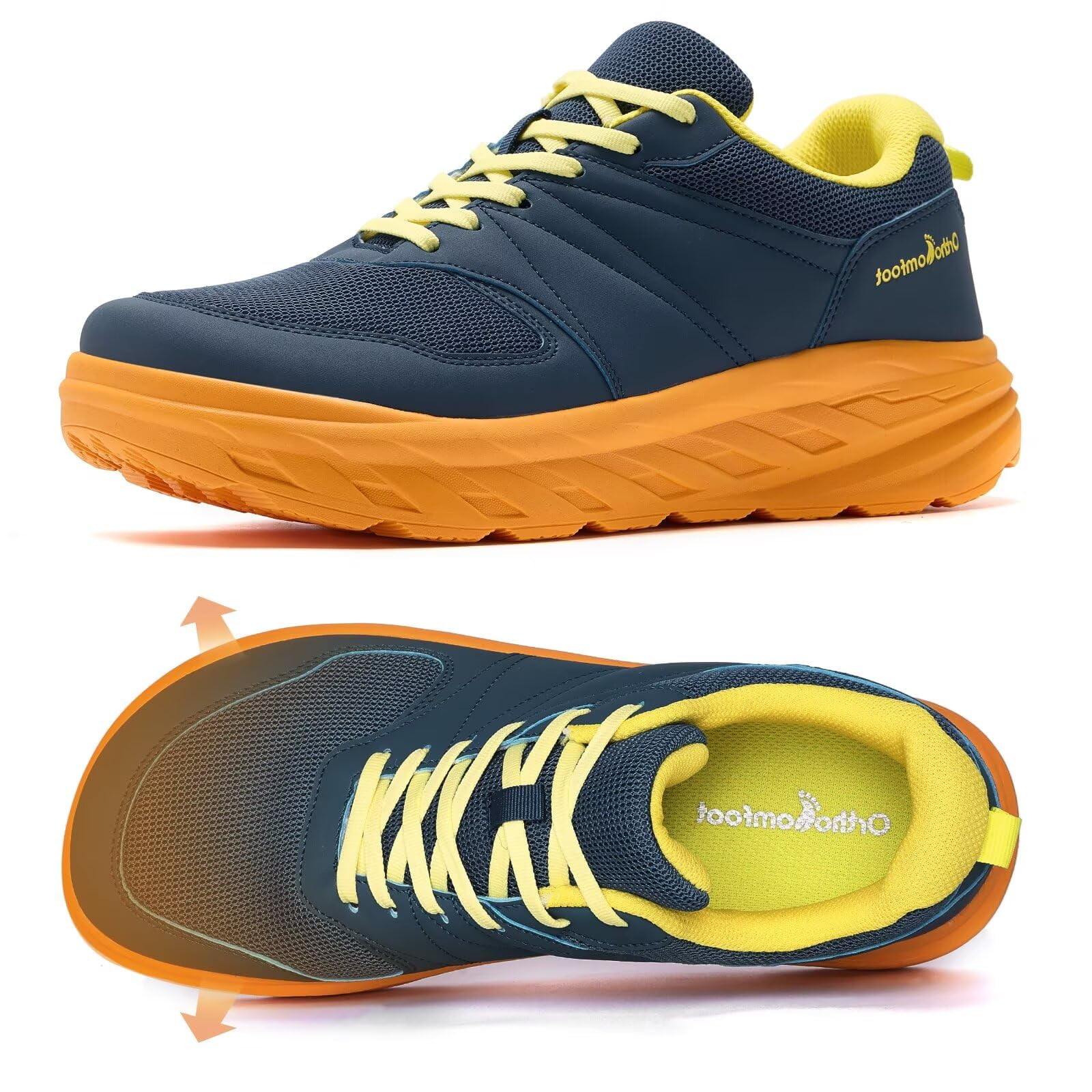 Men's Orthopedic Diabetic Wide Walking Shoes: Comfortable Arch Support ...