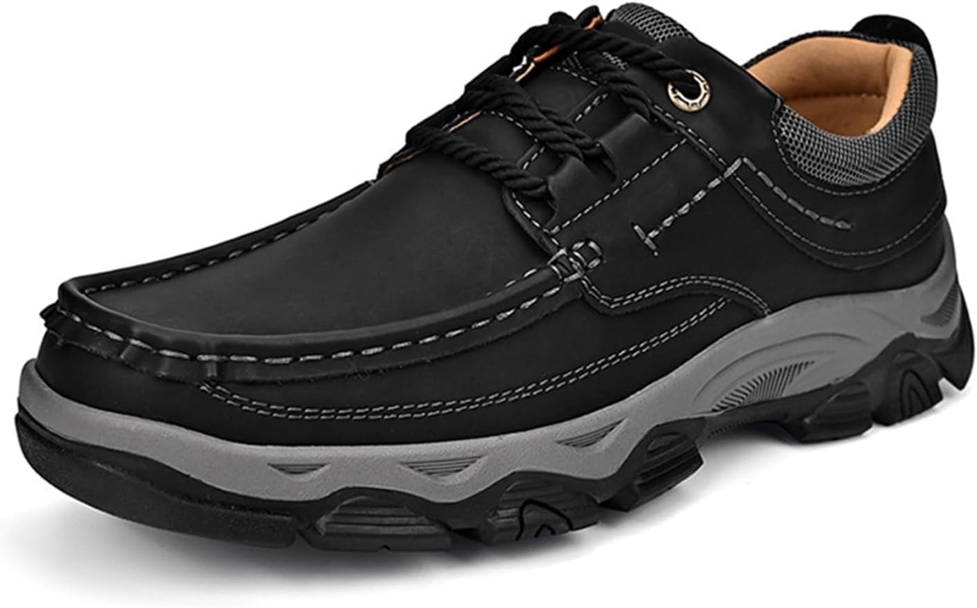 Men's Orthopedic Walking Shoes Genuine Leather Slip On Loafers Arch Support Lightweight ...