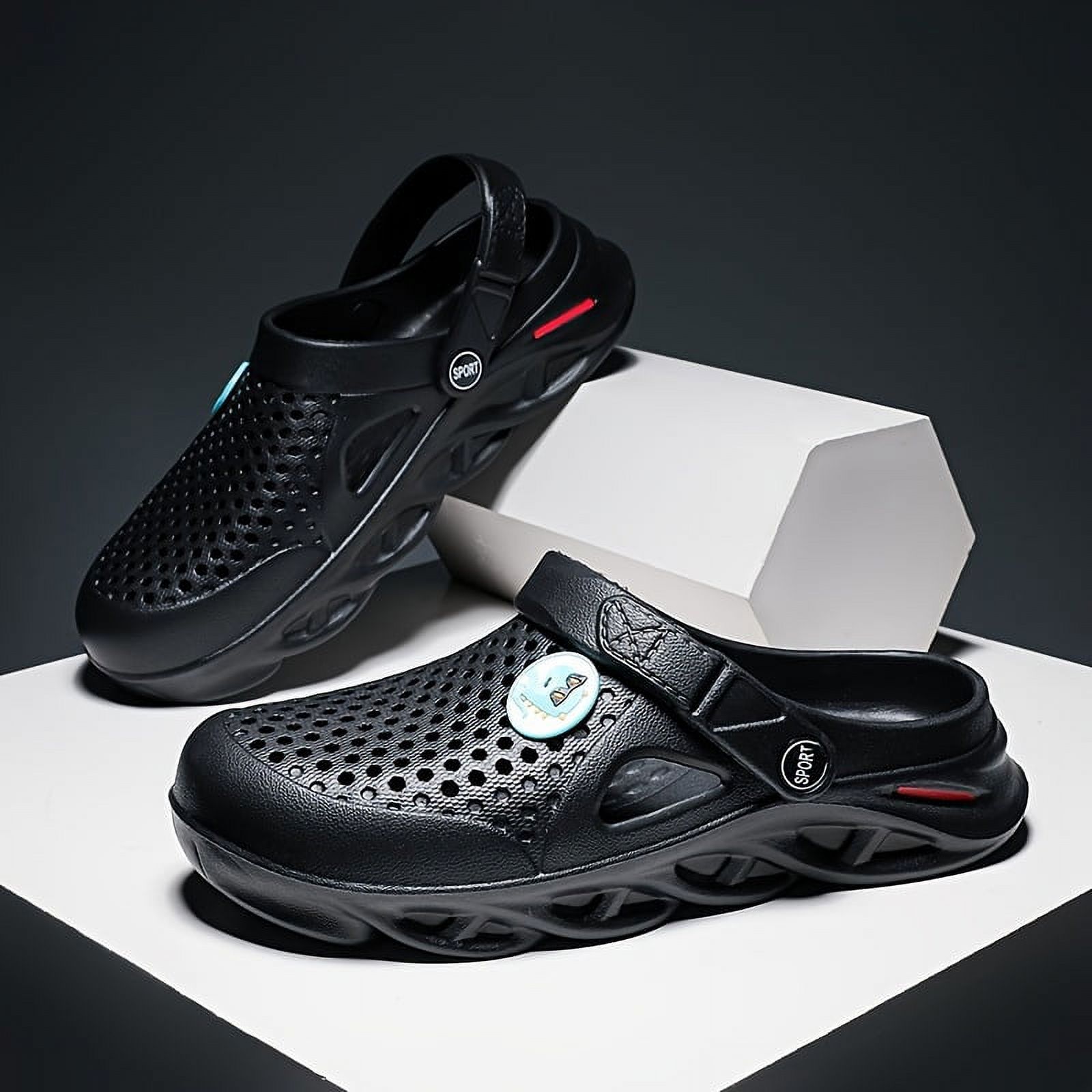 Men's Out Clogs, Comfy Non Slip Breathable Casual Street Style Slippers ...