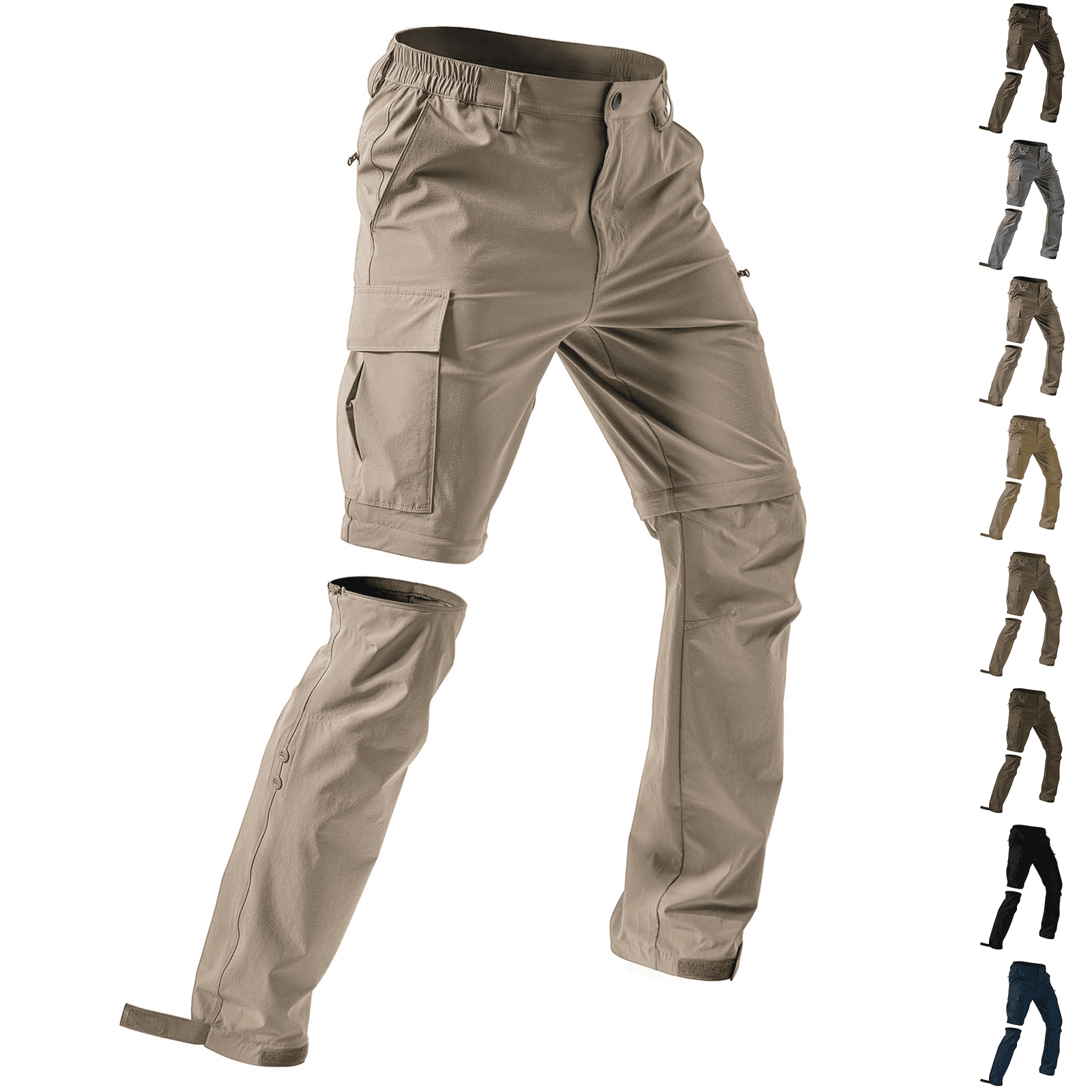 Men's Outdoor Convertible Hiking Zip-Off Pants with Belt Lightweight ...