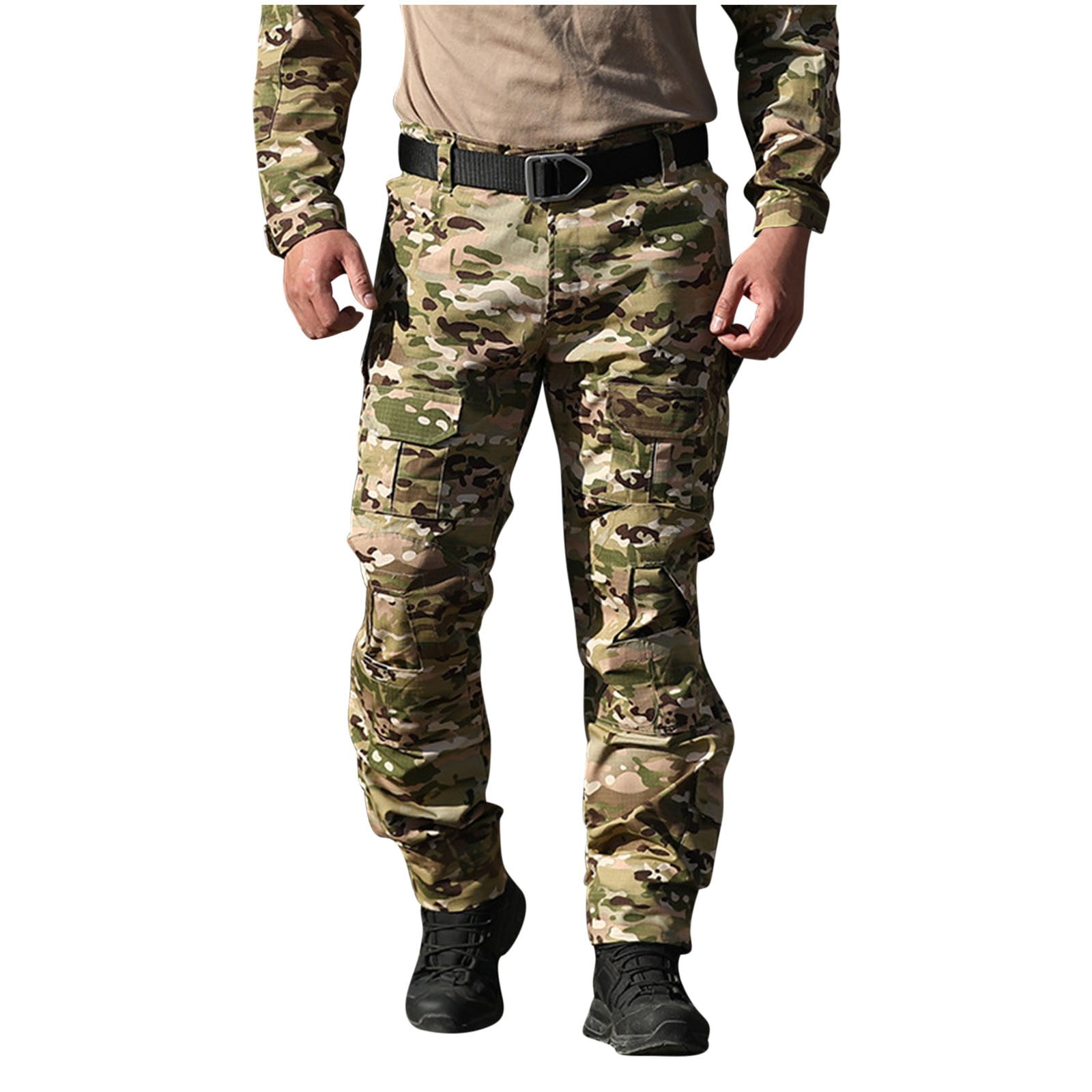 Men's Outdoor Tactical Pants Water Resistant Camo Cargo Hiking Pants ...