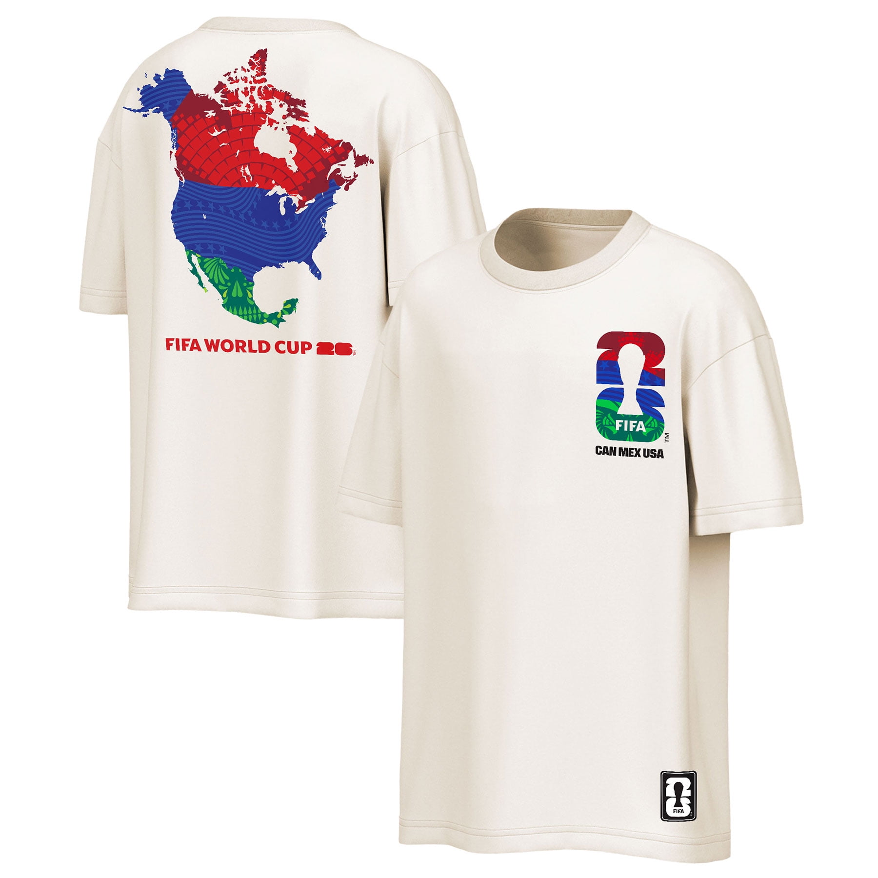 Men's Outerstuff Natural 2026 FIFA World Cup North America Oversized T ...