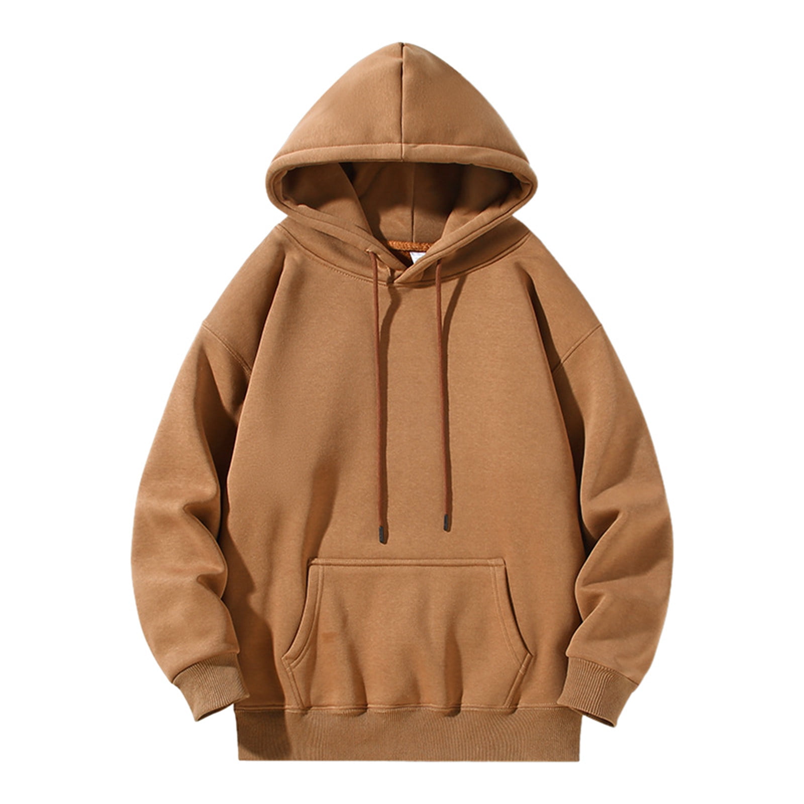 Men's Oversized Hoodies Drawstring Kangaroo Pocket Solid Long Sleeve ...
