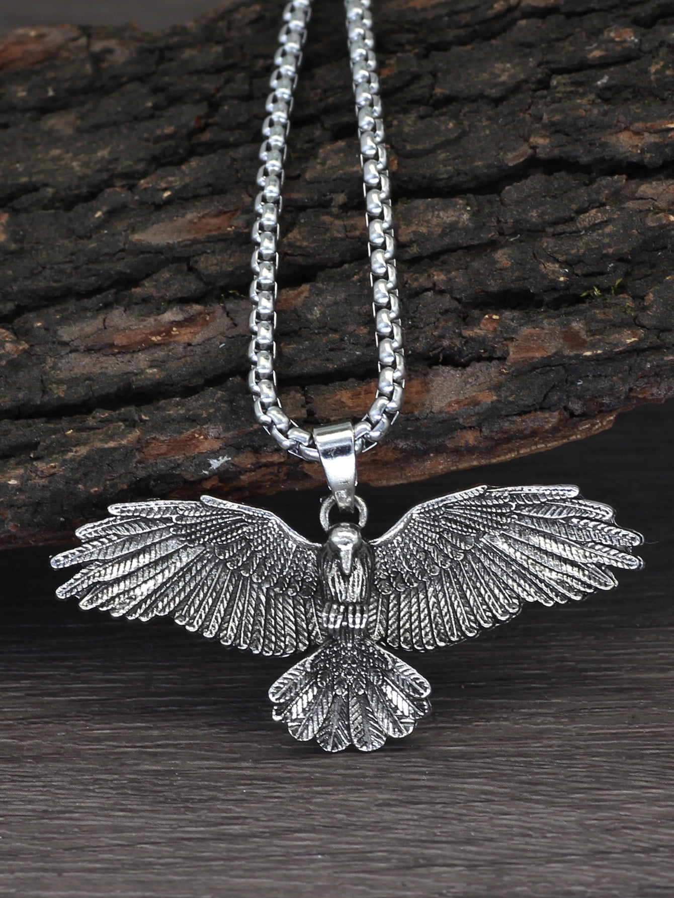 Men's Owl Necklace, Owl Twig Necklace Punk Rock Owl Bird Rune Necklace ...