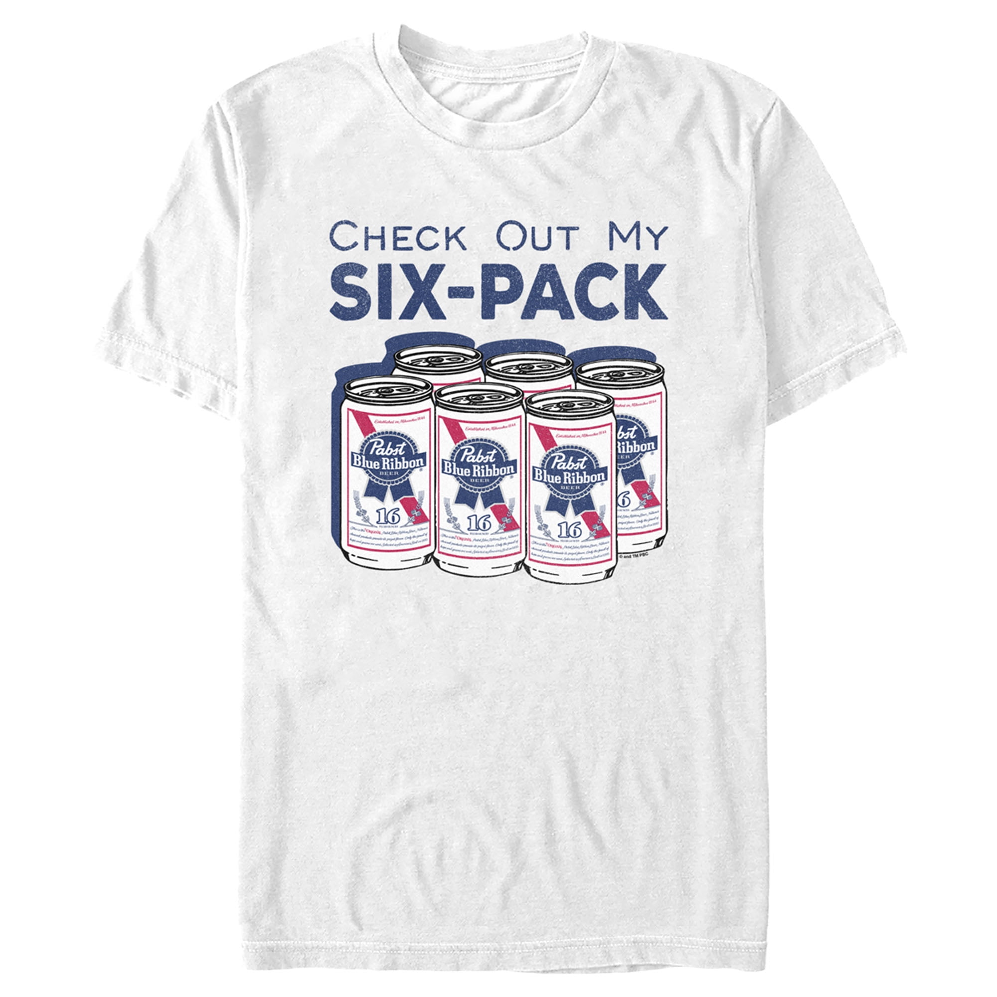 Men's Pabst Check Out My Six-Pack Graphic Tee White X Large - Walmart.com