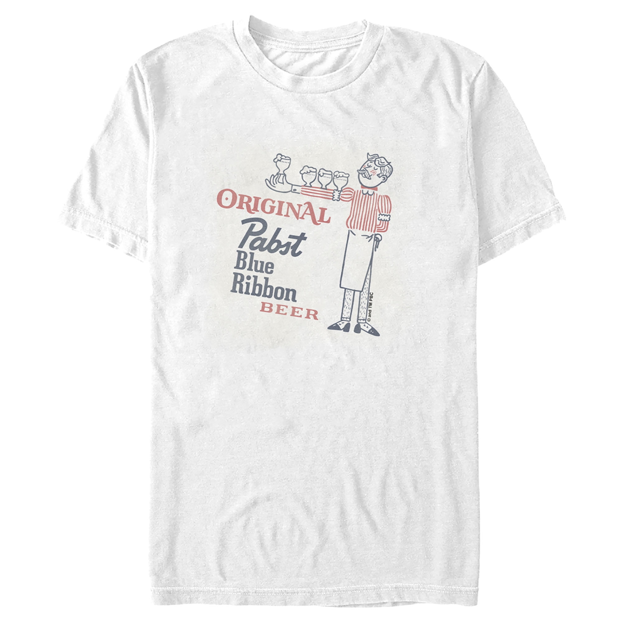 Men's Pabst Waiter Blue Ribbon Graphic Tee White 3X Large - Walmart.com