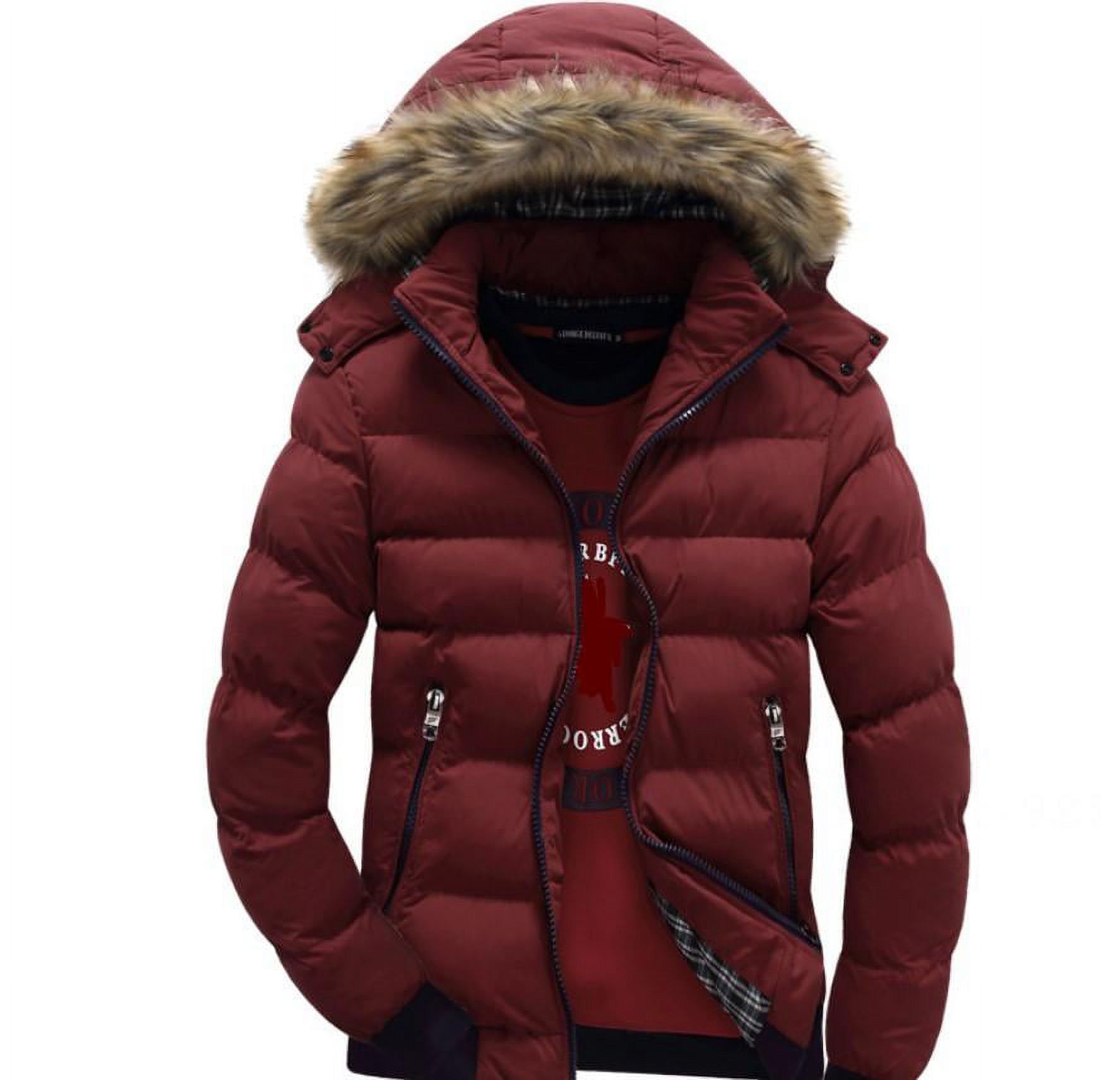 Men's Padded Bubble Winter Faux Plush Jacket Down Quilted Jacket Coat ...