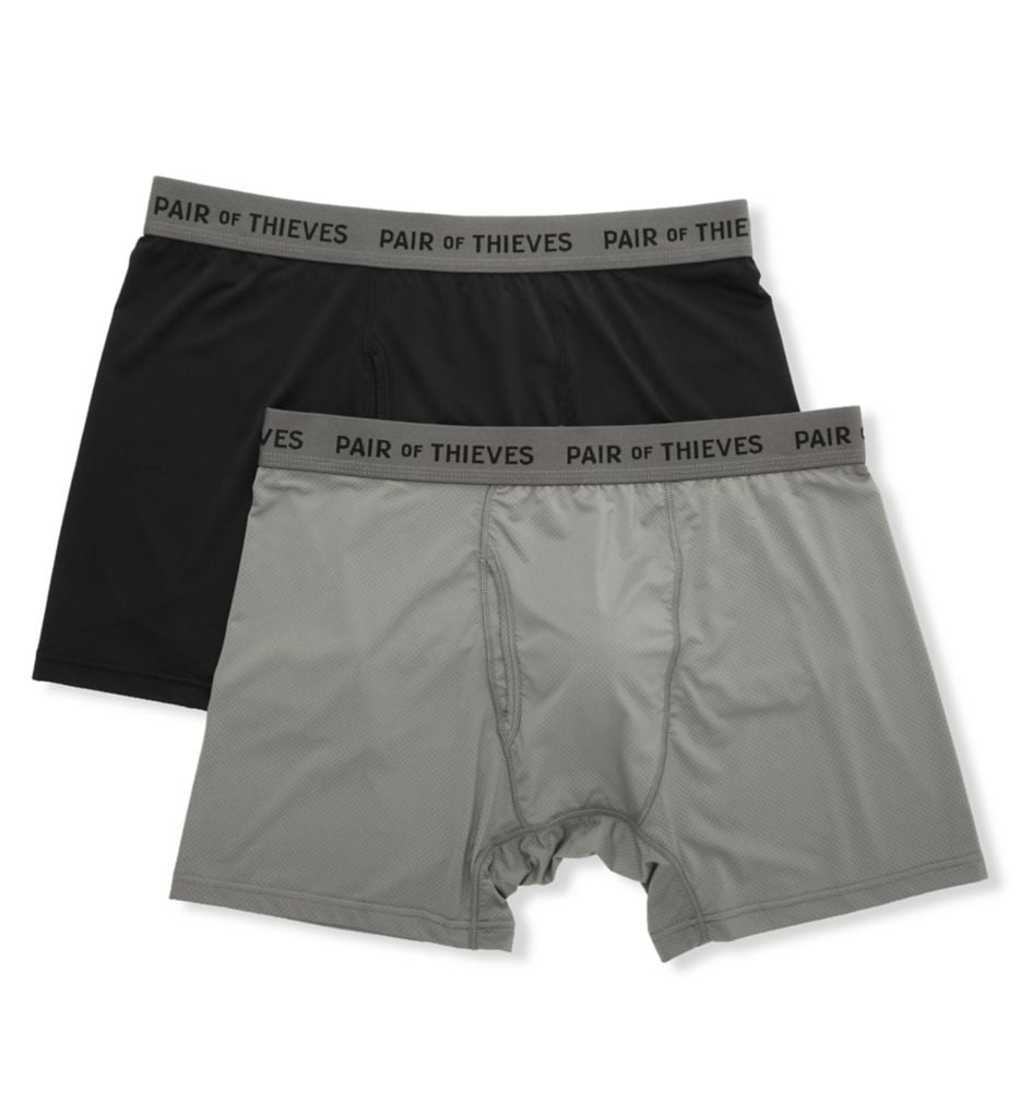 Men's Pair of Thieves 102268 Super Fit Boxer Brief - 2 Pack (Black ...