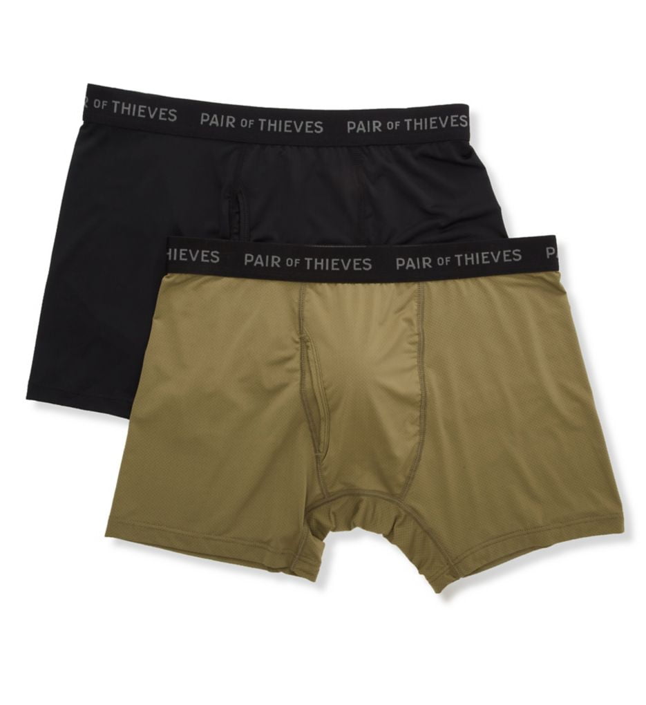 Men's Pair of Thieves 102268 Super Fit Boxer Brief - 2 Pack (Green ...