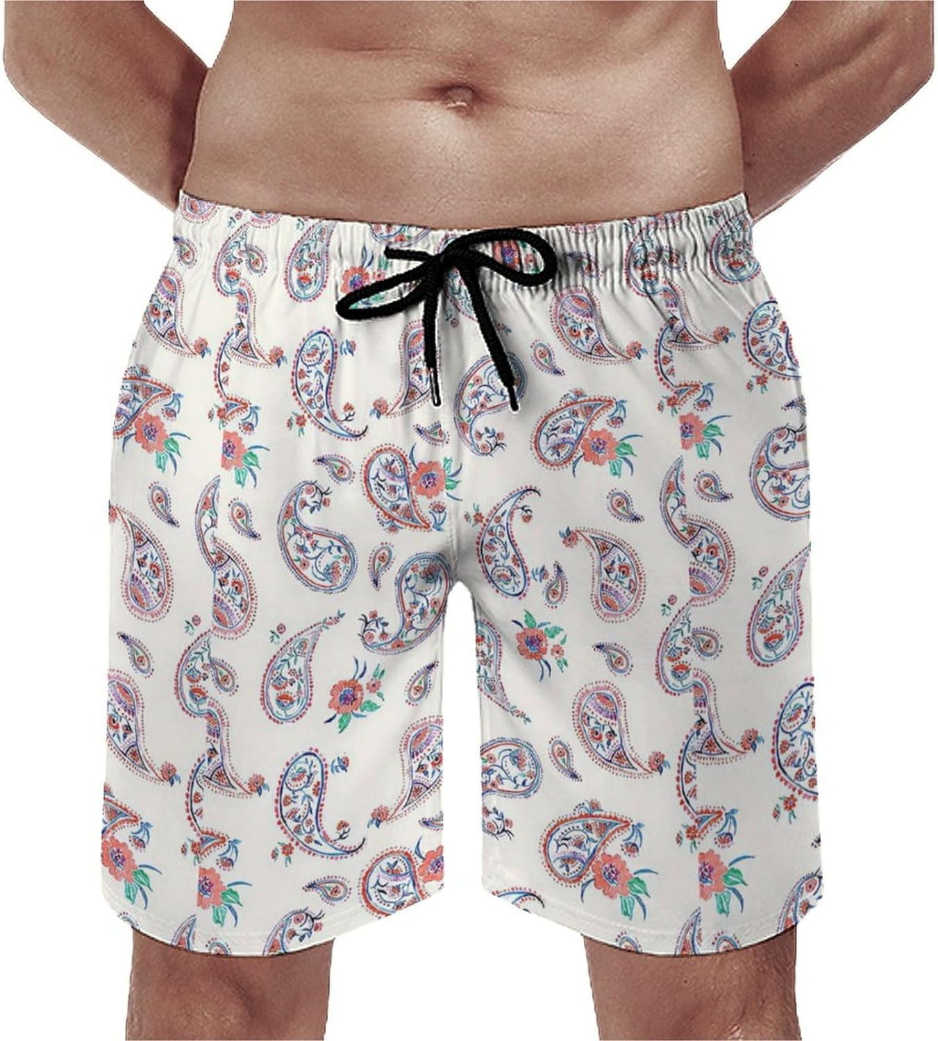 Men's Paisley Vintage Floral Pattern Swim Trunks Quick Drying Bathing ...