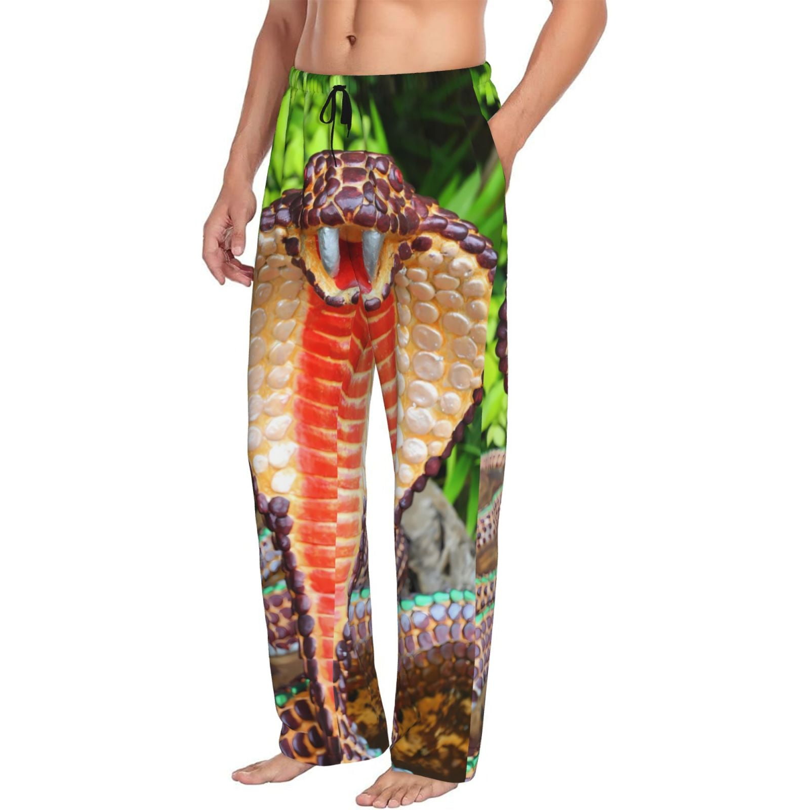 Men's Pajama Pants Cobra Snake Soft Pj Bottom Pants, Sleep Lounge Sleep ...