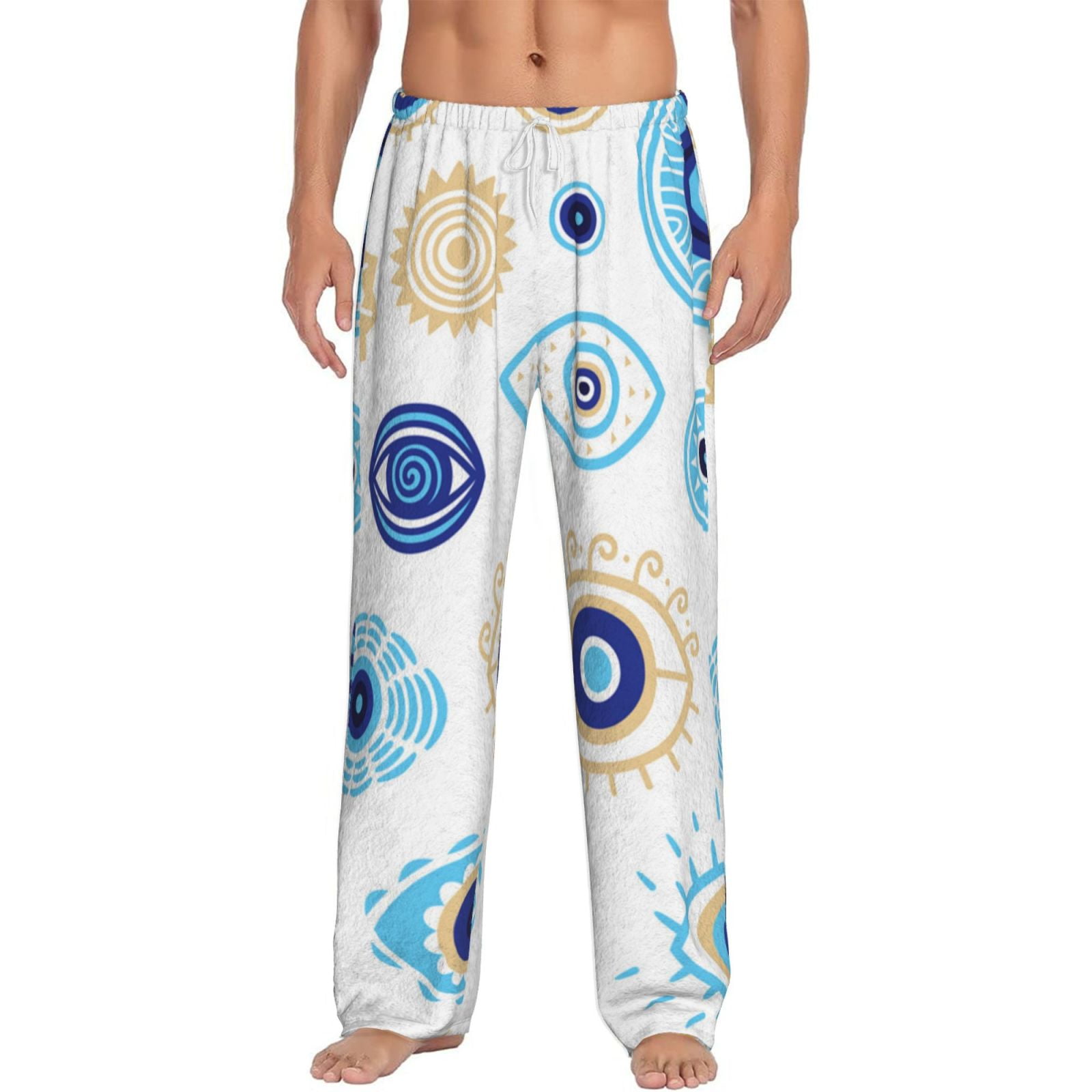 Men's Pajama Pants Comfy Flannel Sleep Lounge Bottoms, Evil Eyes Magic ...